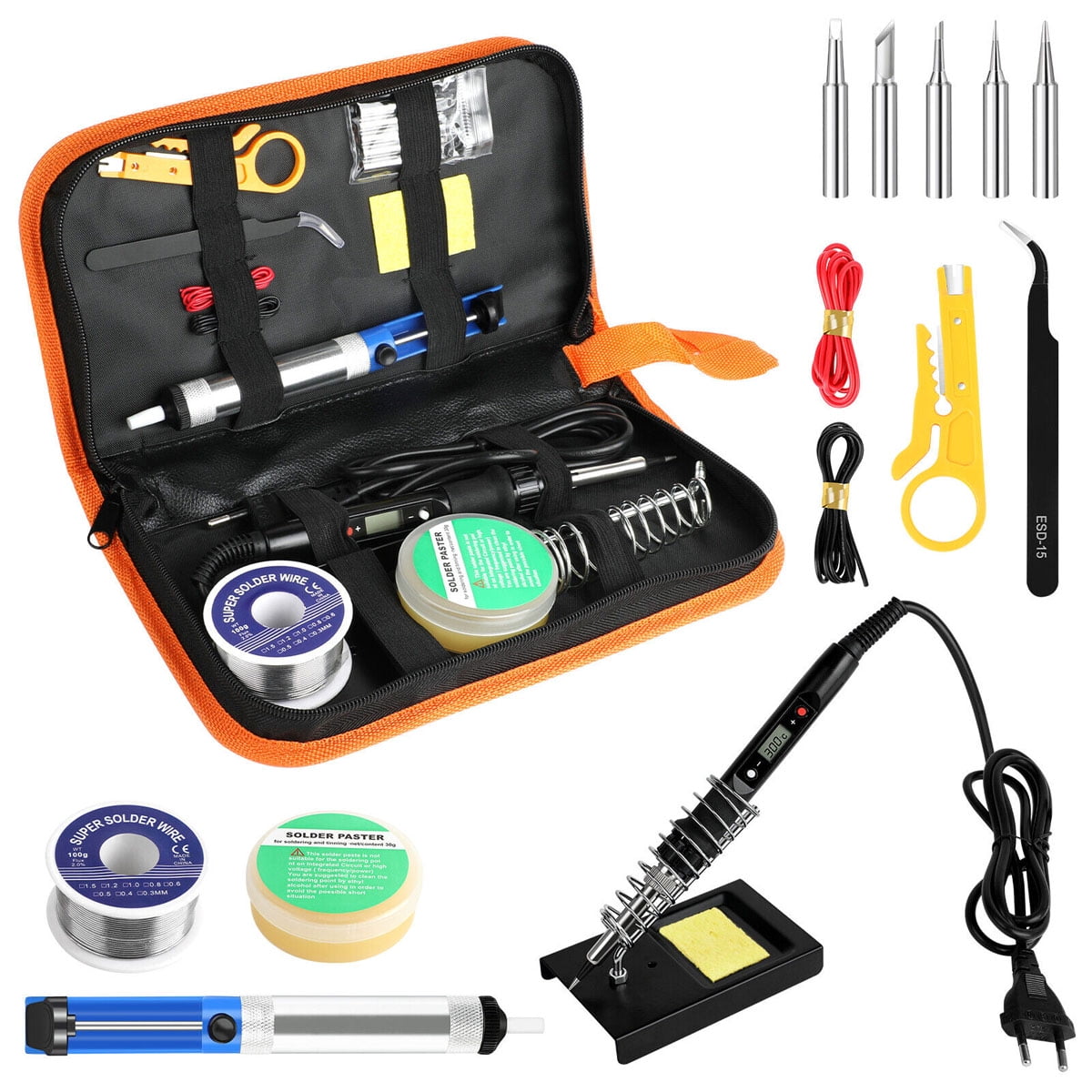 Soldering Iron Set Soldering Set 80W Soldering Station Temperature Adjustable Soldering Iron ...