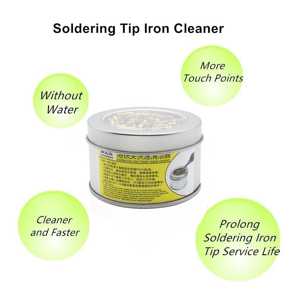 Soldering Iron Tip Cleaner with Brass Wire Sponge, No Water Needed, for ...