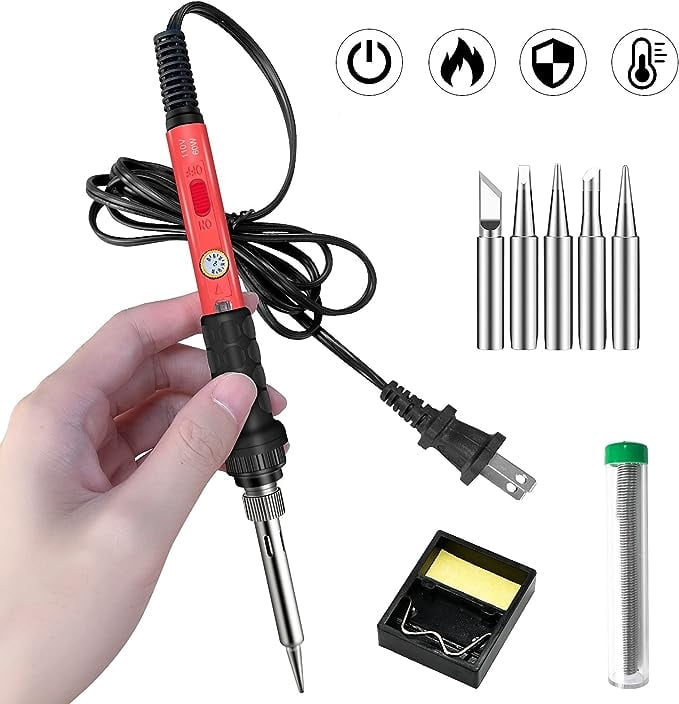 Soldering Kit, 60W Soldering Iron, 110V Welding Kit with Ceramic Heater ...
