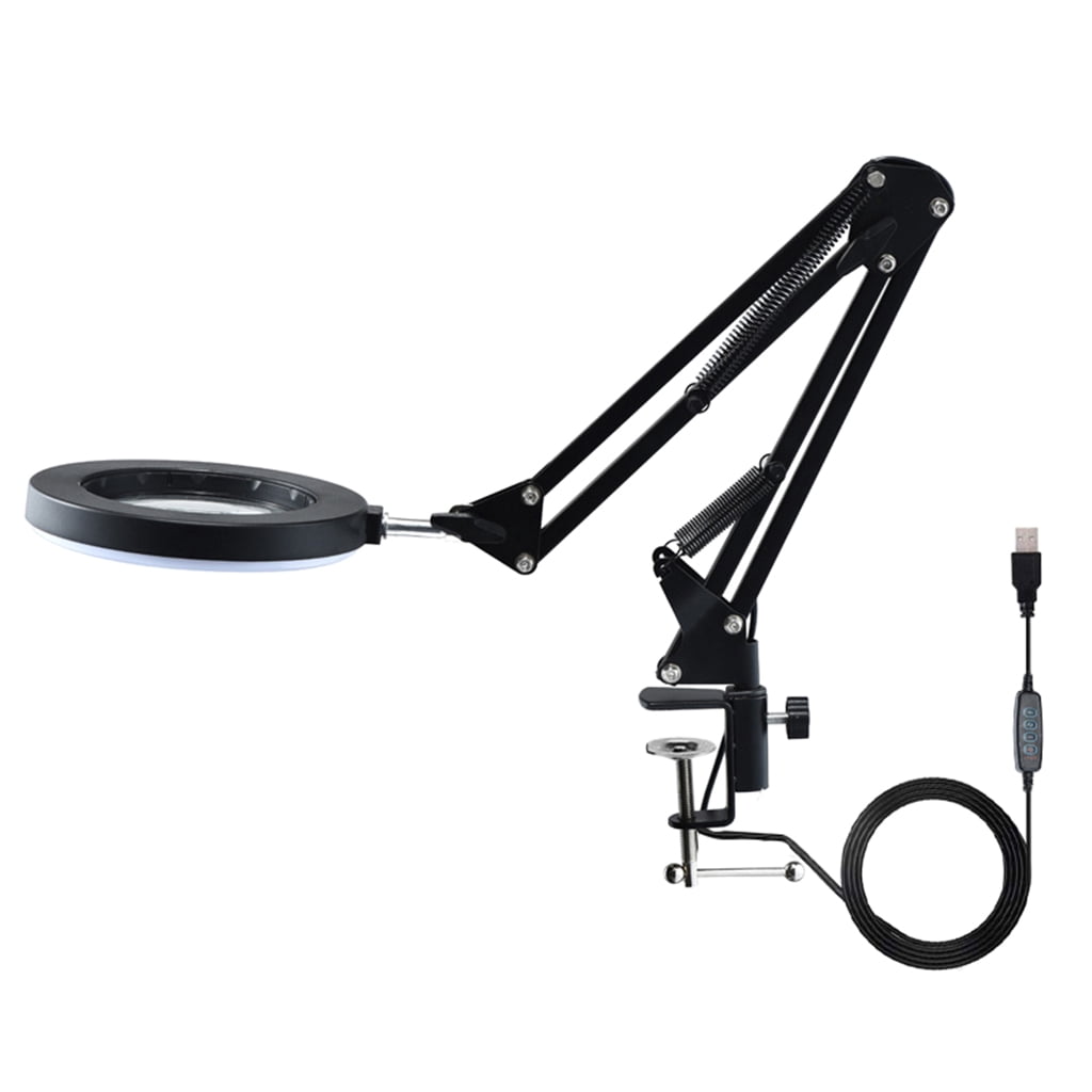 Soldering Magnifying Foldable LED Lamp Sewing Cantilever Magnifying ...