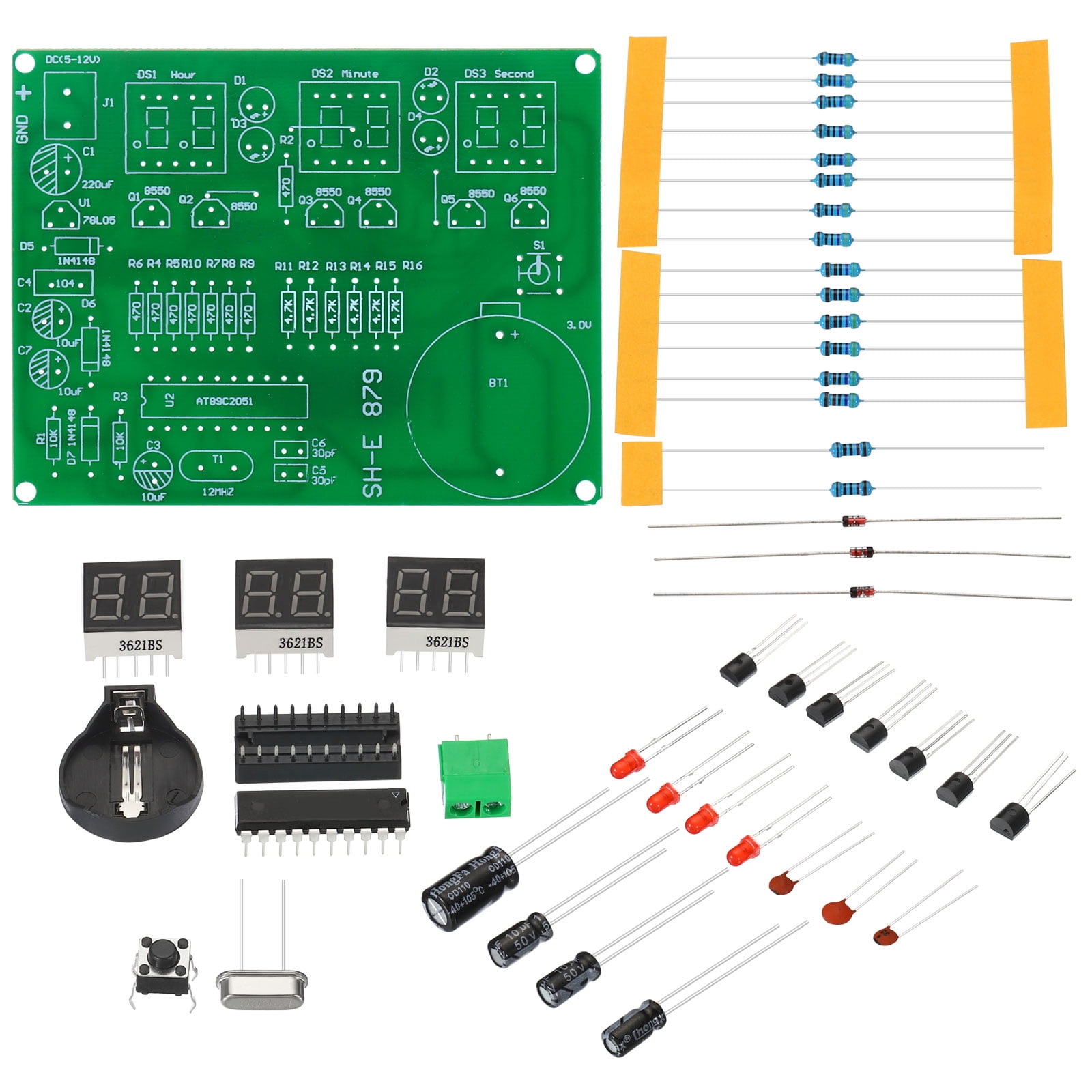 Soldering Practice Board, 1 Set Electronics Kit Prototype PCB Board DIY ...