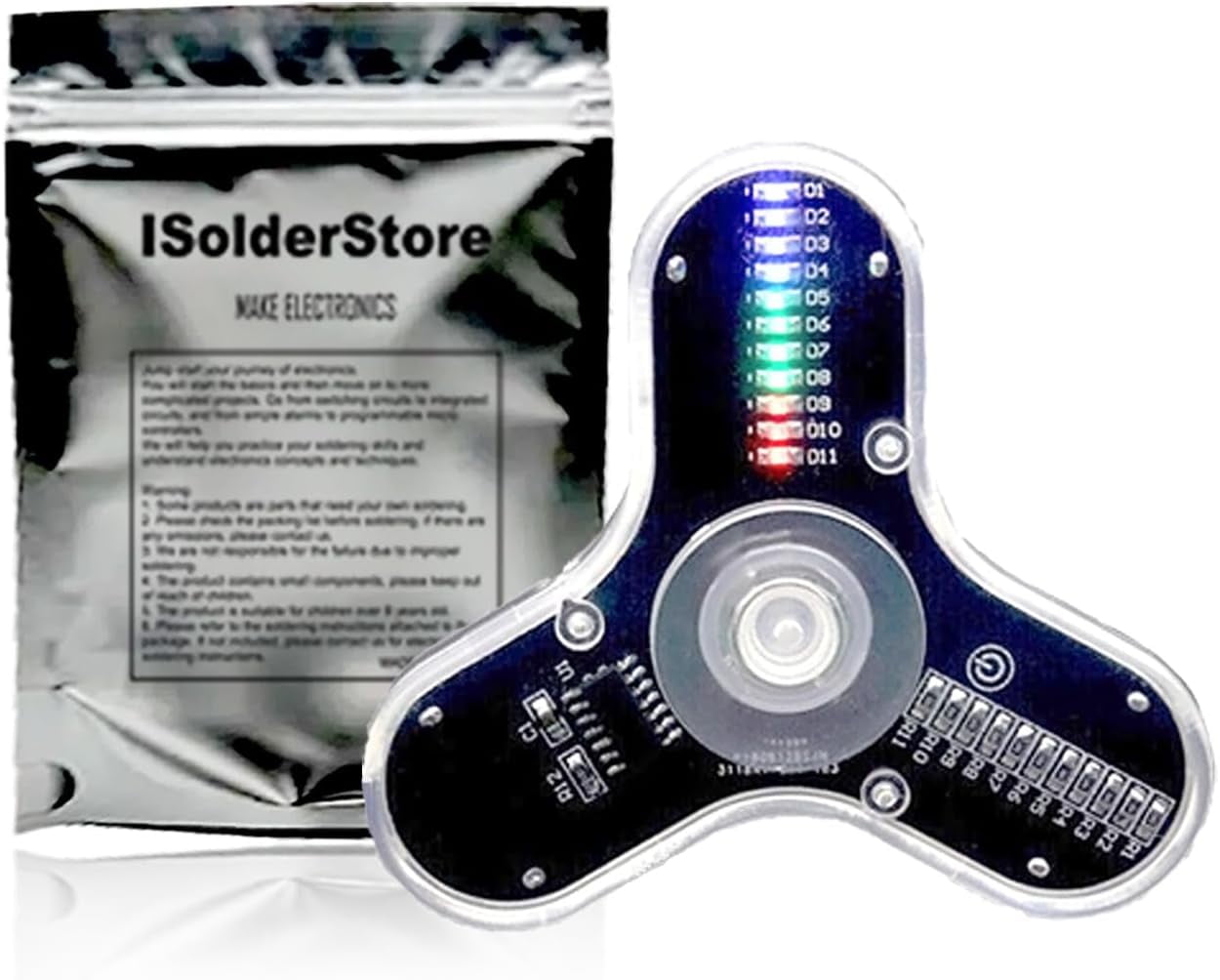 Soldering Practice Kit 3 Leaves LED Rotating Gyroscope DIY Kit ...