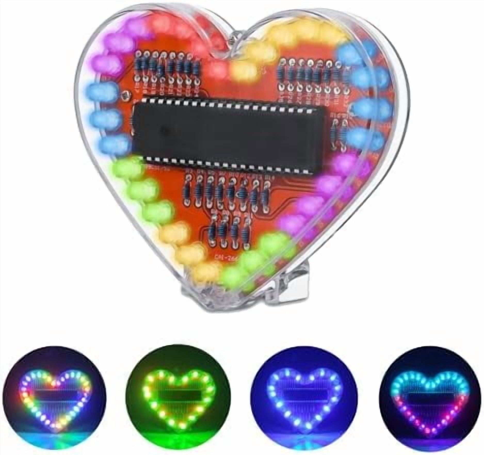 Soldering Practice Kit, ICSTATION Heart Shaped LED Light Soldering ...