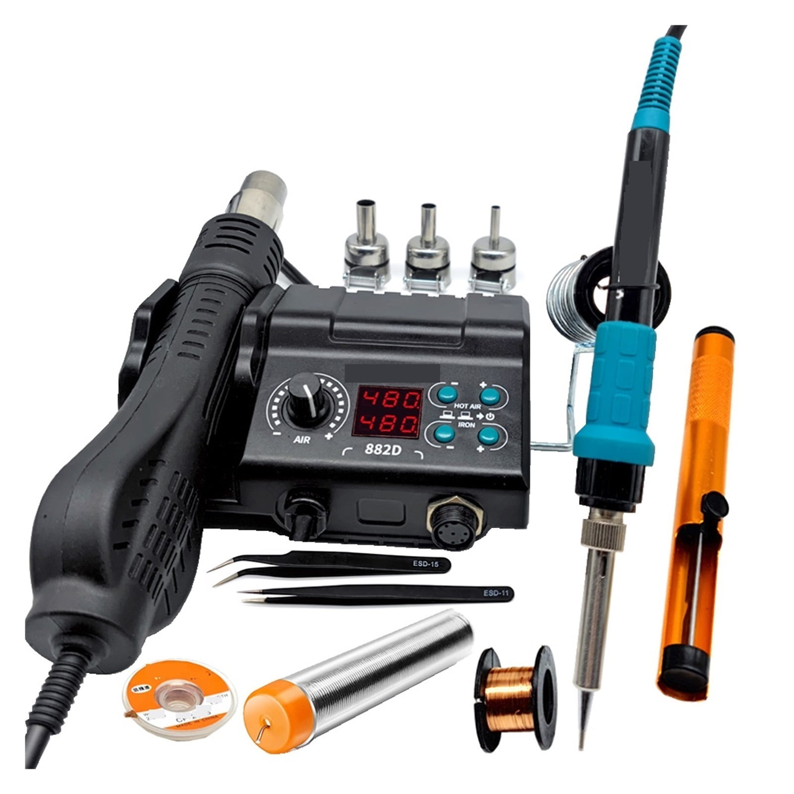 Soldering Station 2 In 1,Multifunctional Solder Iron Hot Air Gun ...