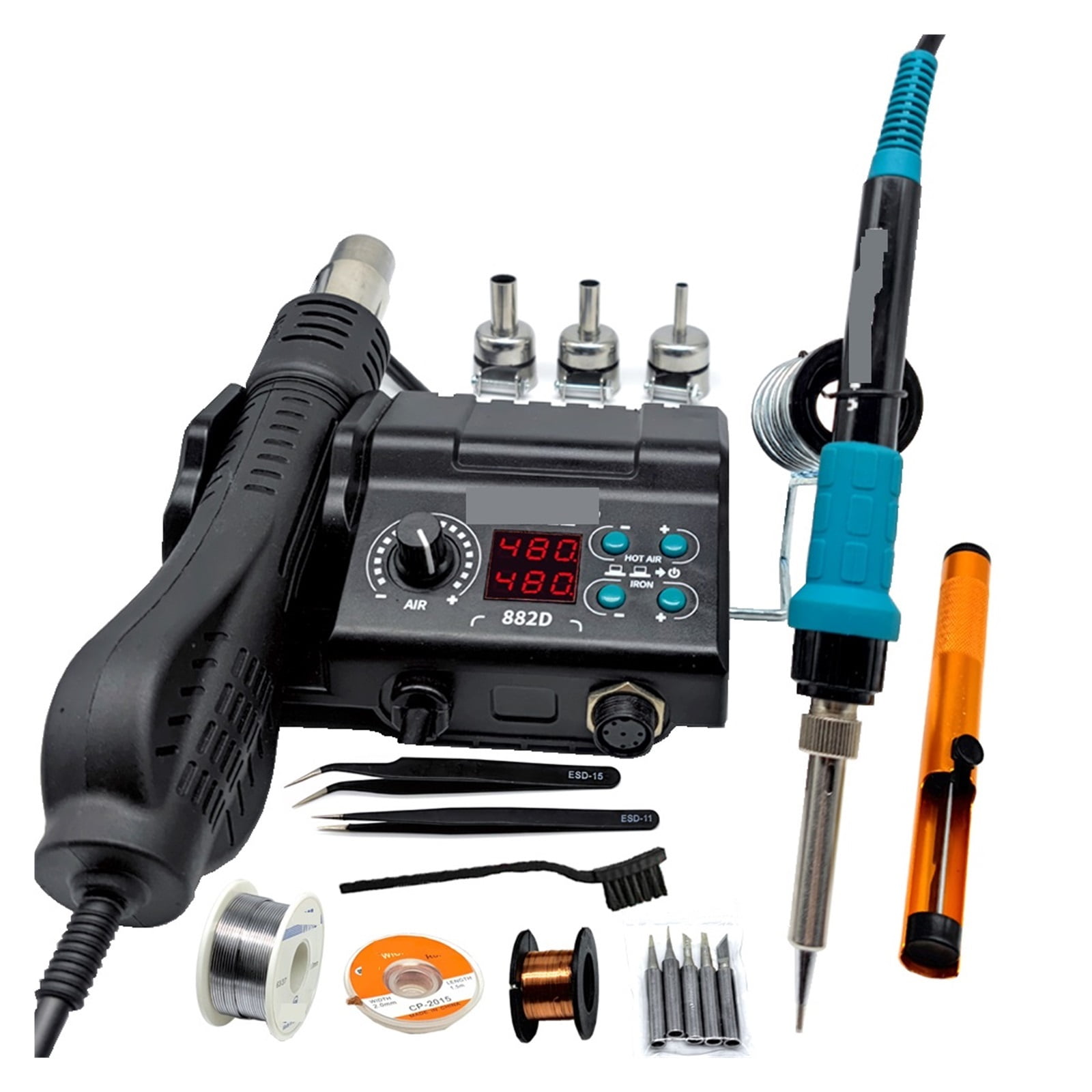 Soldering Station 2 In 1,Multifunctional Solder Iron Hot Air Gun ...