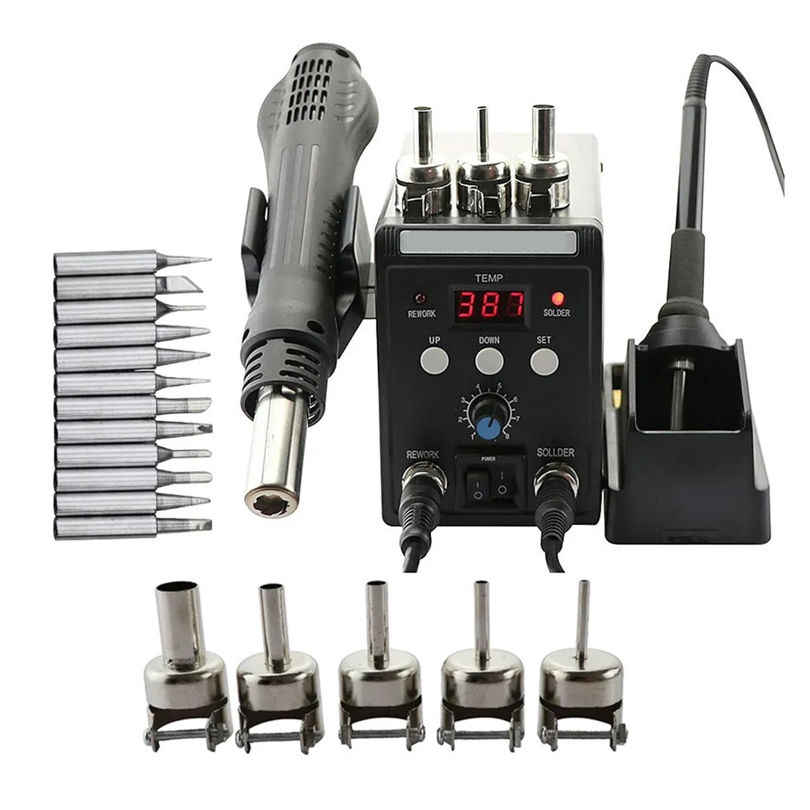 Soldering Station Digital Display Rework 2 In 1 Hot Air Gun Electric ...