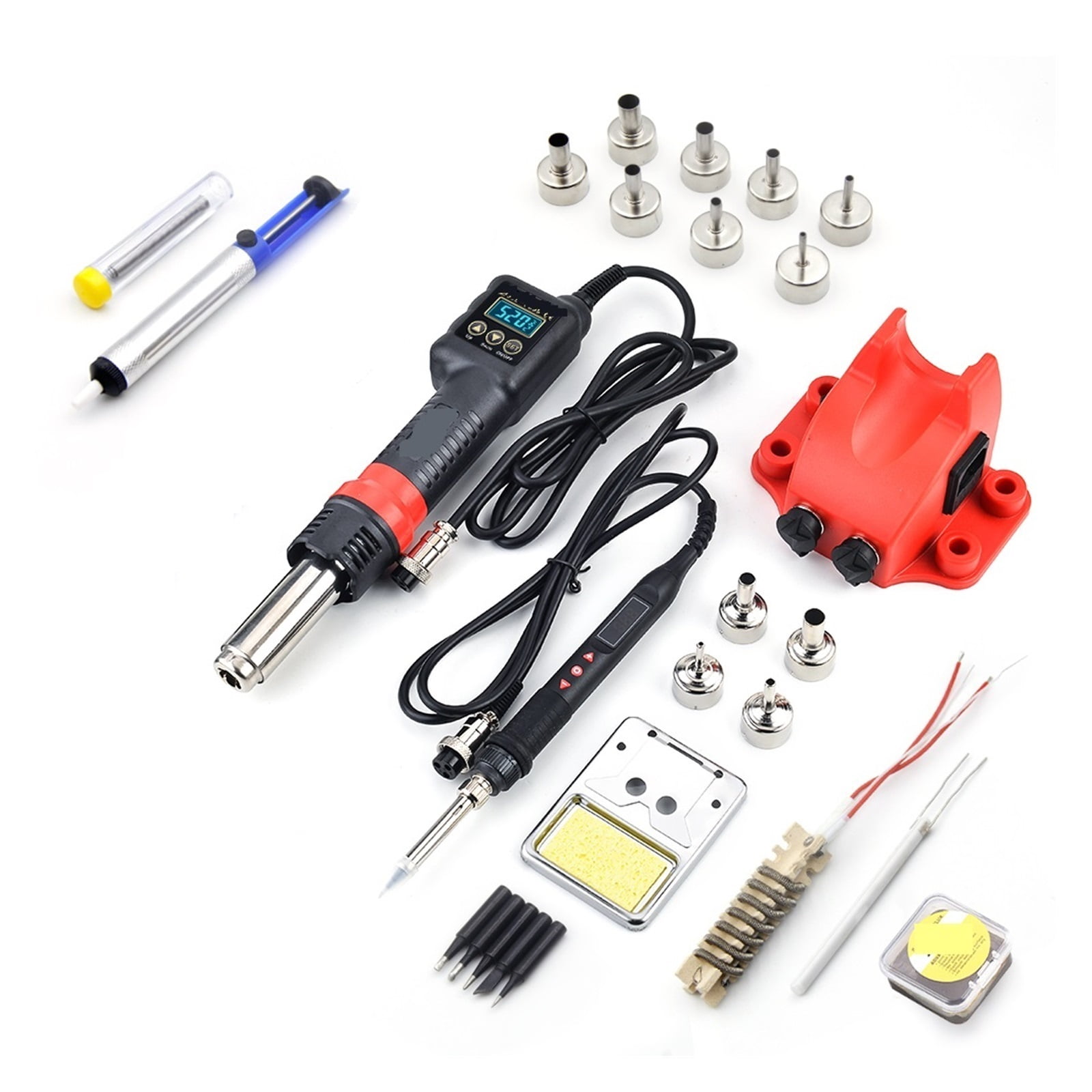 Soldering Station LCD Digital Display 2 In 1,Hot Air Gun Rework Welding ...
