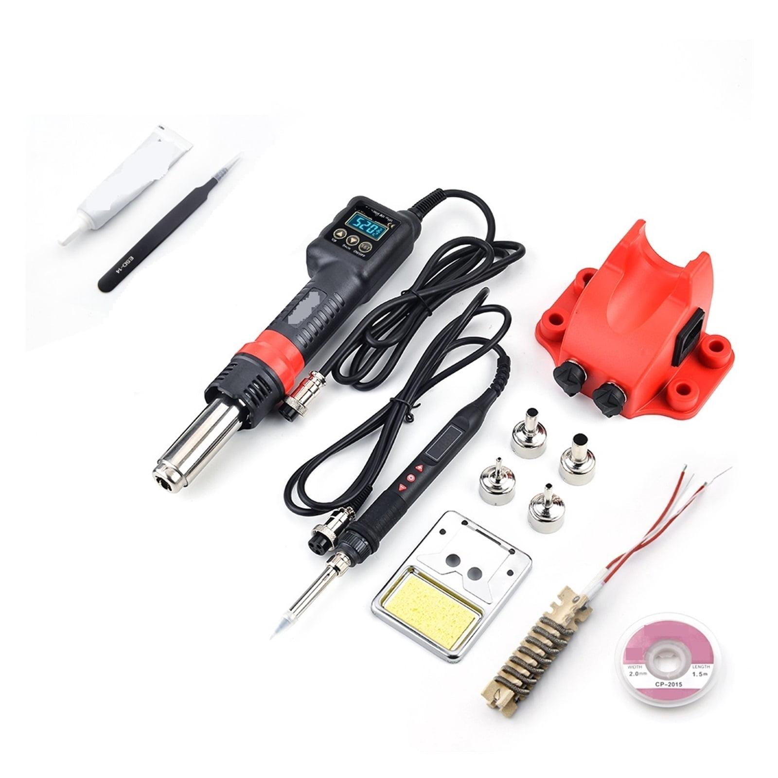 Soldering Station LCD Digital Display 2 In 1,Hot Air Gun Rework Welding ...
