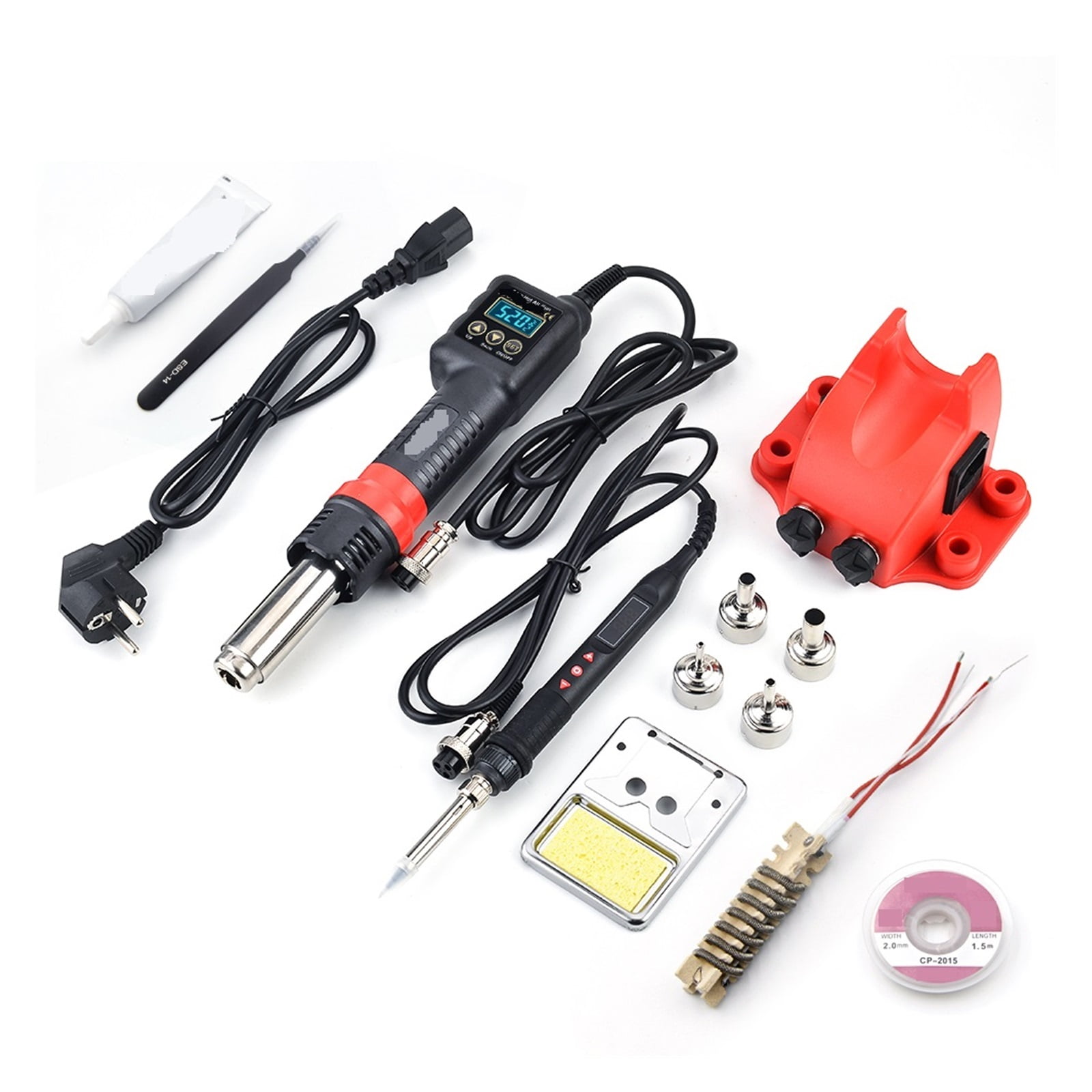 Soldering Station LCD Digital Display 2 In 1,Hot Air Gun Rework Welding ...