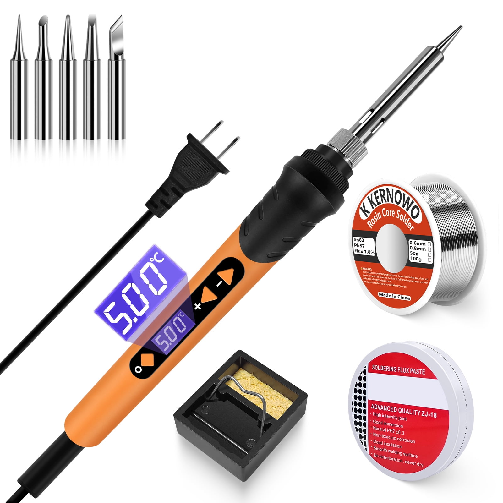 ASIBPXY 120W Soldering Iron, 9-in-1 Kit with LCD Adjustable Temperature ...