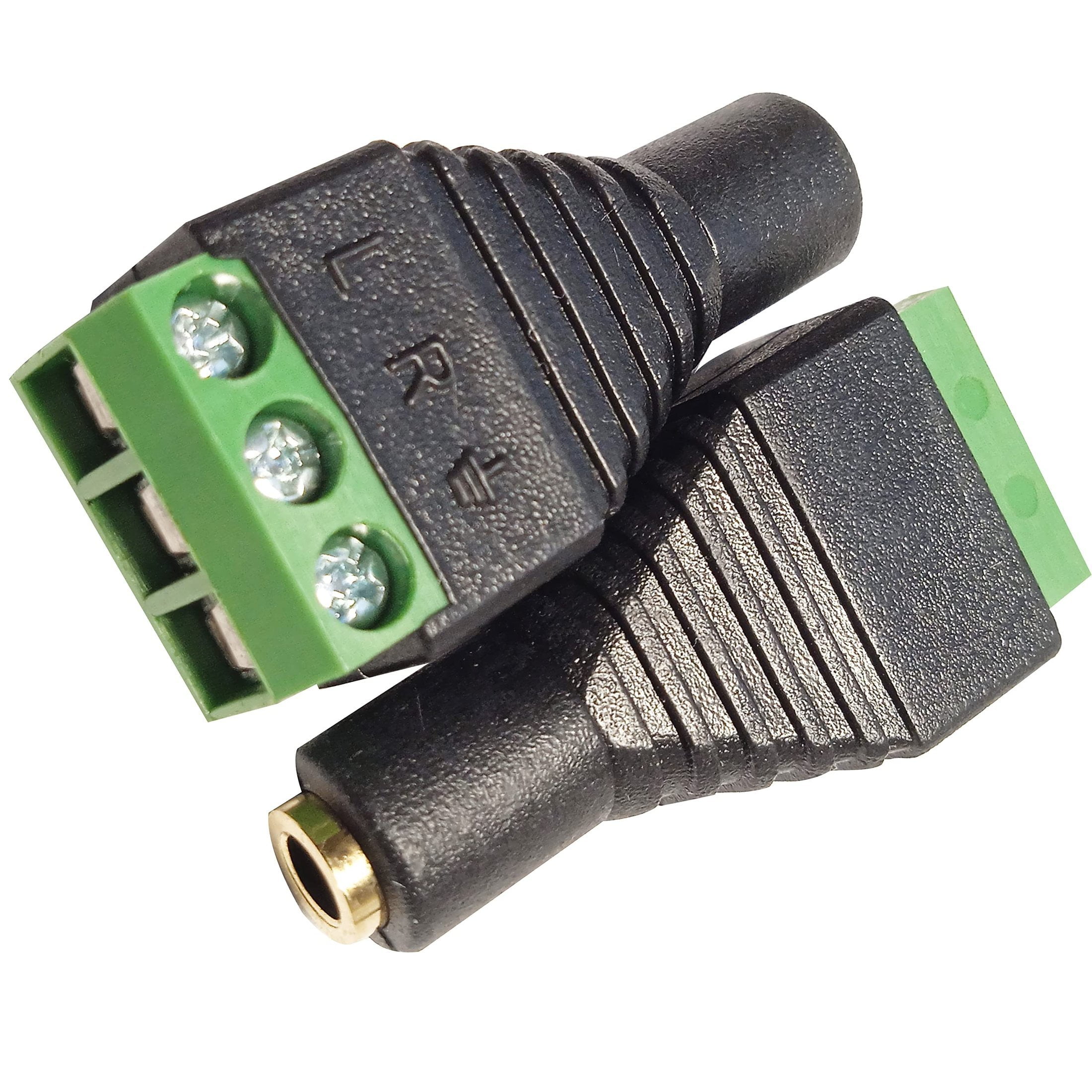 Solderless 3.5mm TRS Stereo Audio Video Jack to Screw Terminal Adapter ...