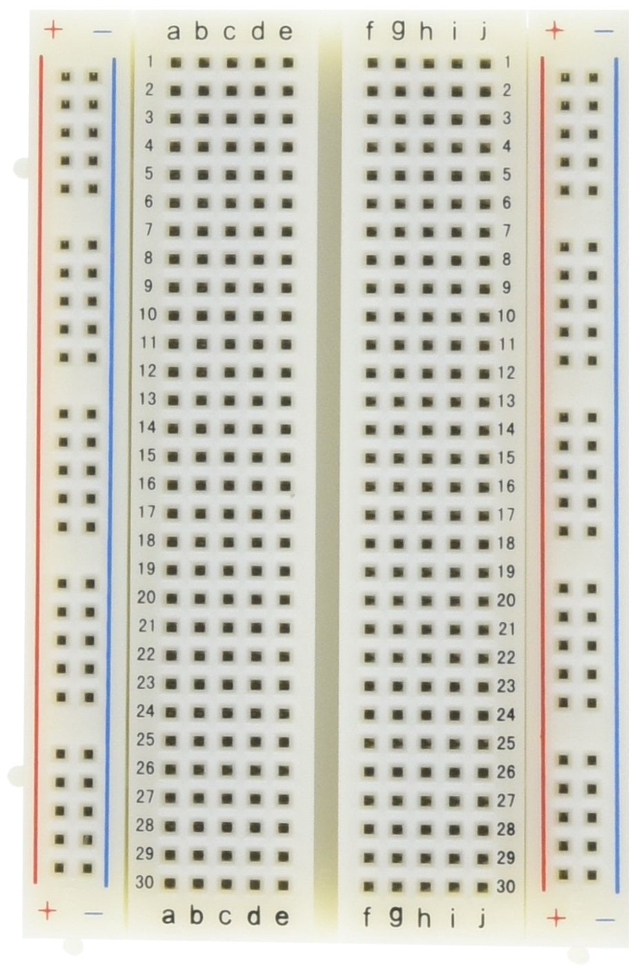 Solderless Breadboard, 400 Tie-Points, 2 Power Rails, 3.3 x 2.1 x 0.3 ...
