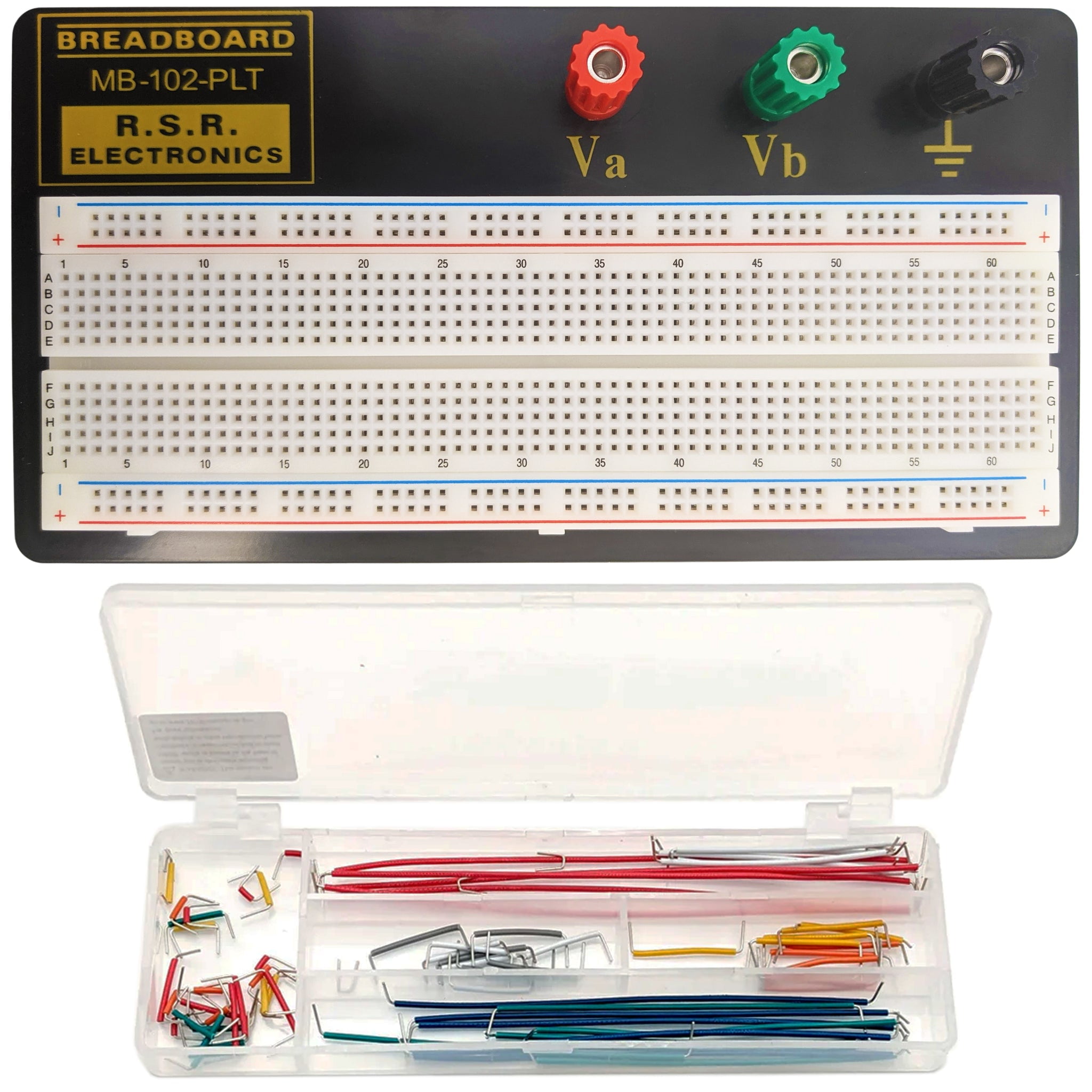 830 Contact Point Solderless Breadboard with 70 Piece Jumper Wire Set ...