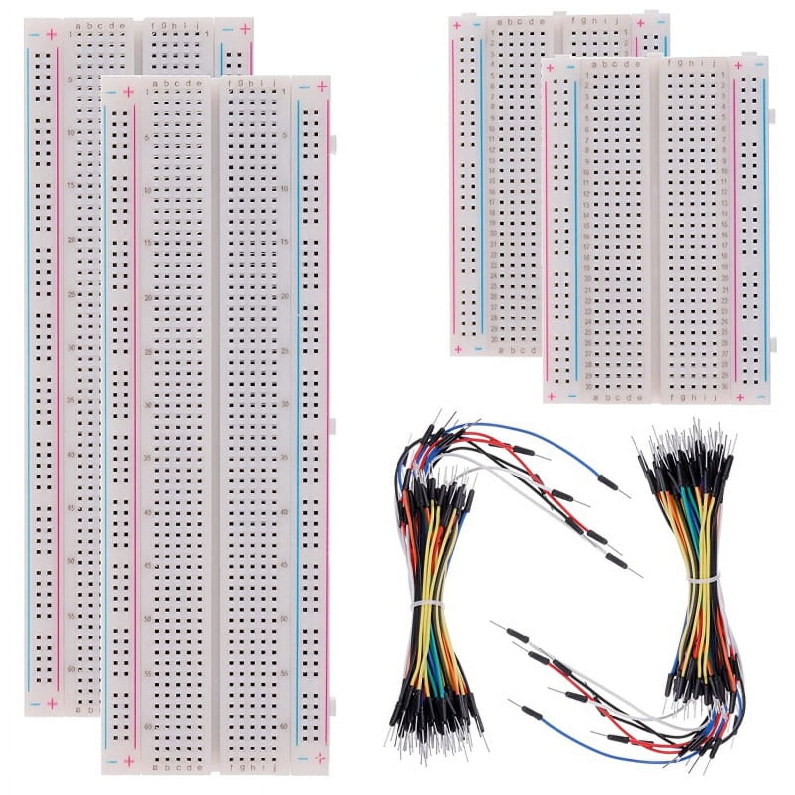 Solderless Breadboard Kit 2 Pcs 830 Tie Points + 2Pcs 400 Tie Points ...
