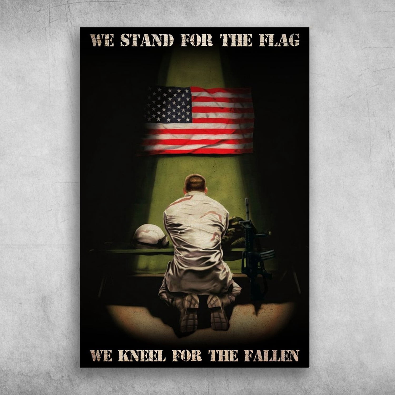 Soldier And American Flag - We Stand For The Flag, We Kneel For The ...