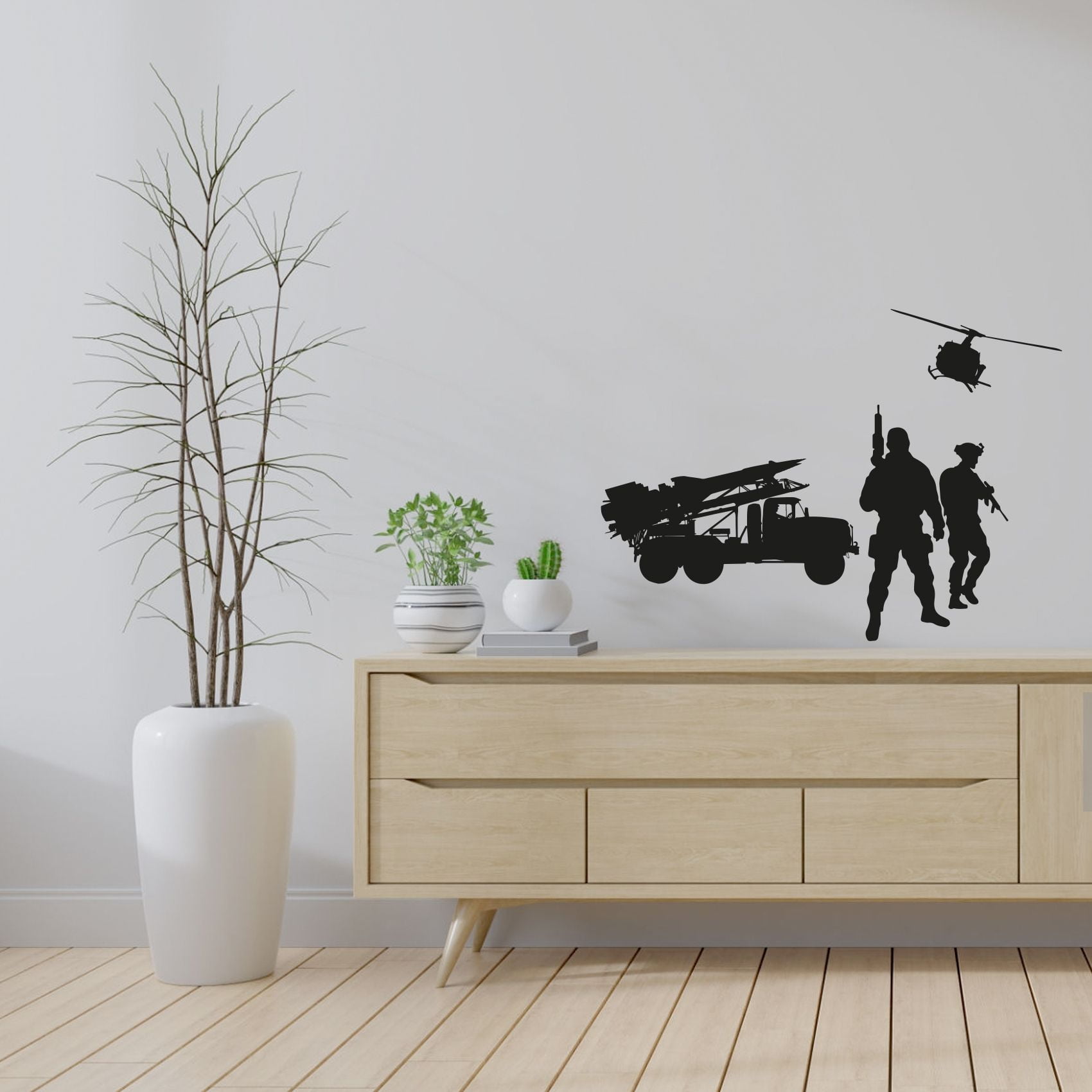 Soldier Helicopter Landing Military Swat Team Army Men Wall Sticker Art ...