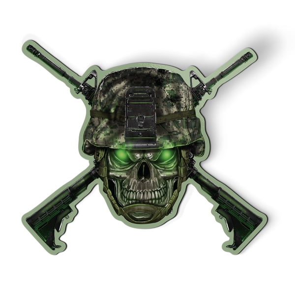Soldier Military Army Camouflage Skull - 5.5" Magnet for Car Locker ...