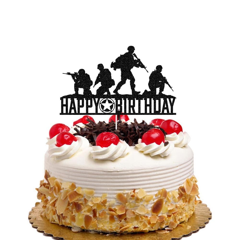 Soldier Military HappyTRDN Birthday Cake Topper, Retirement Military ...