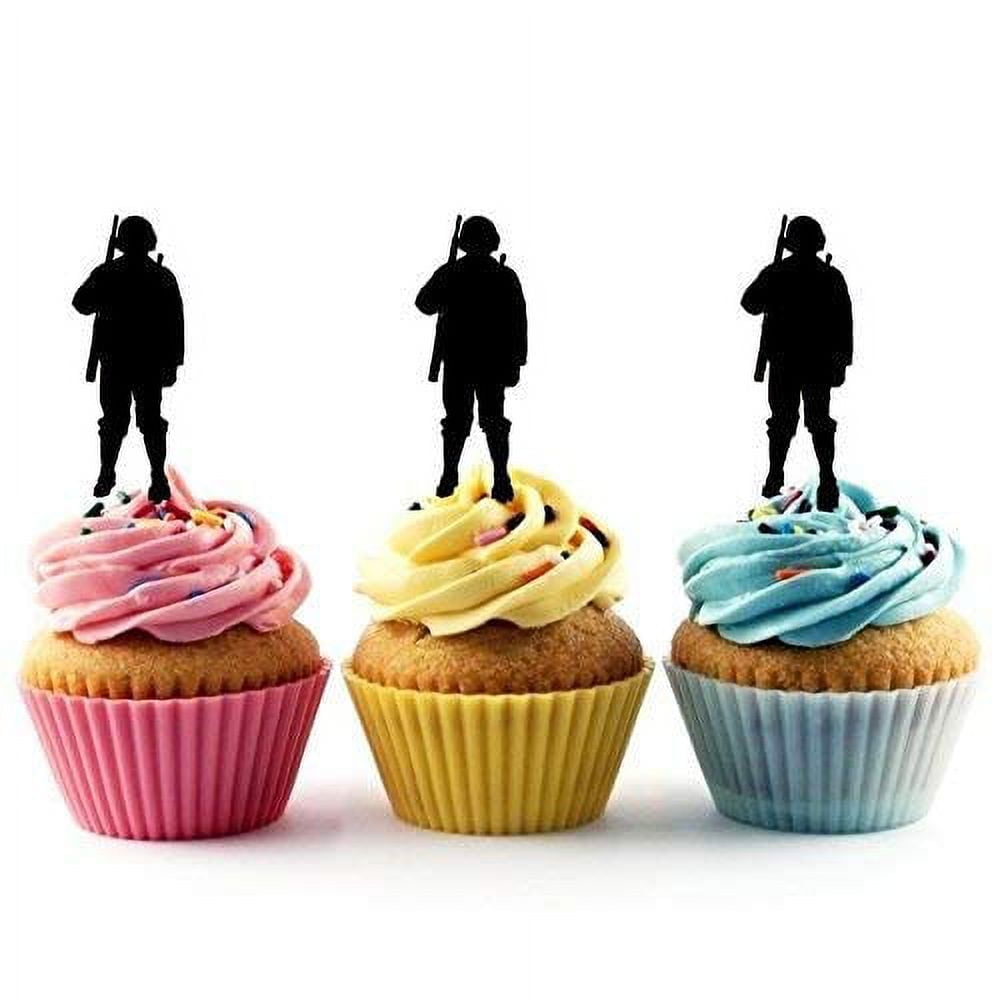 Soldier Military Silhouette Acrylic Cupcake Toppers 12 PCS - Walmart.com
