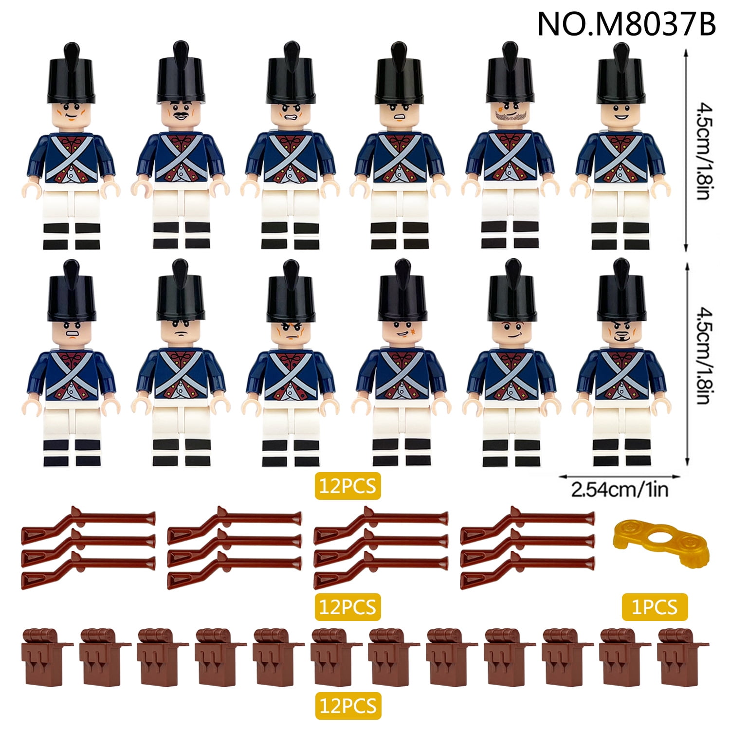 Soldier Napoleonic Wars Minifigure Building Block Set, Napoleonic ...