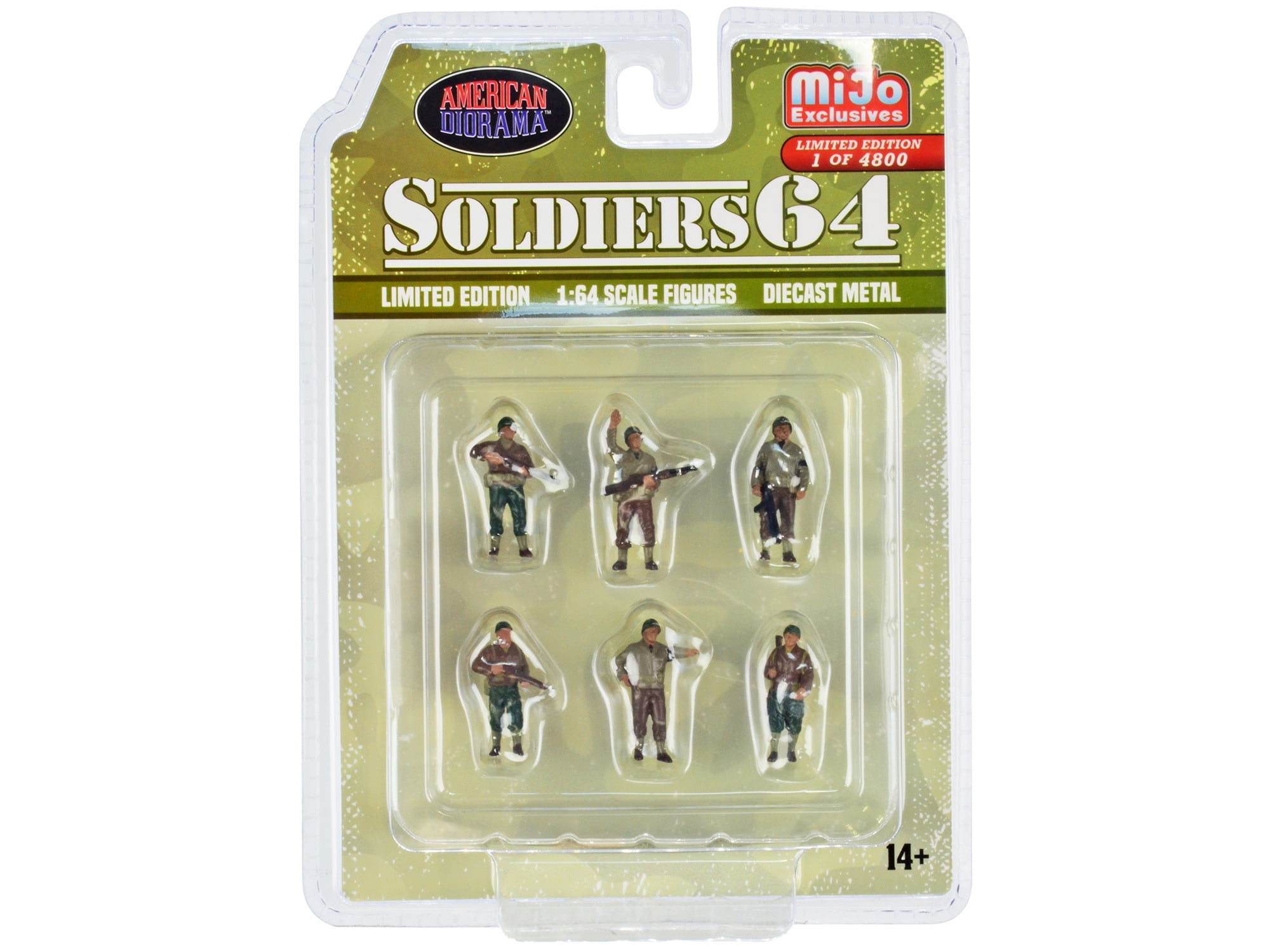 "Soldiers 64" 6 piece Diecast Set Military Figures Limited Edition to ...