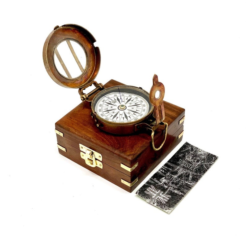 Soldiers Military Thumb Compass Vintage Brass WW2 1940 Navigation World ...