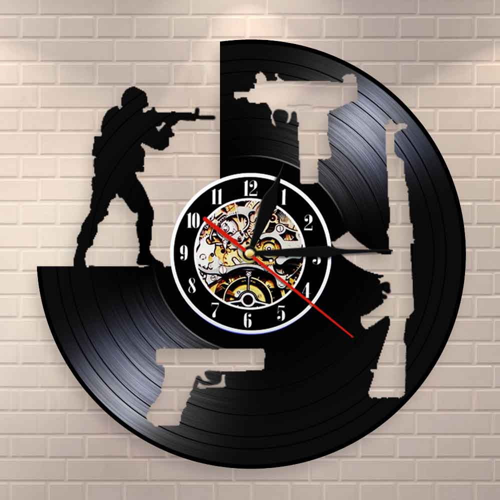 Soldiers Training Vinyl Record Art Decor Shooting Gun Vinyl Record Wall ...