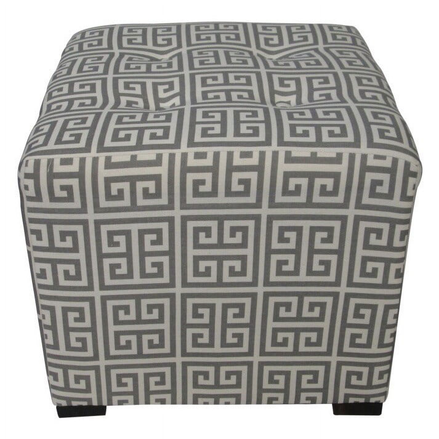 Sole Designs Merton Towers 4-button Tuft Square Ottoman Grey/White ...