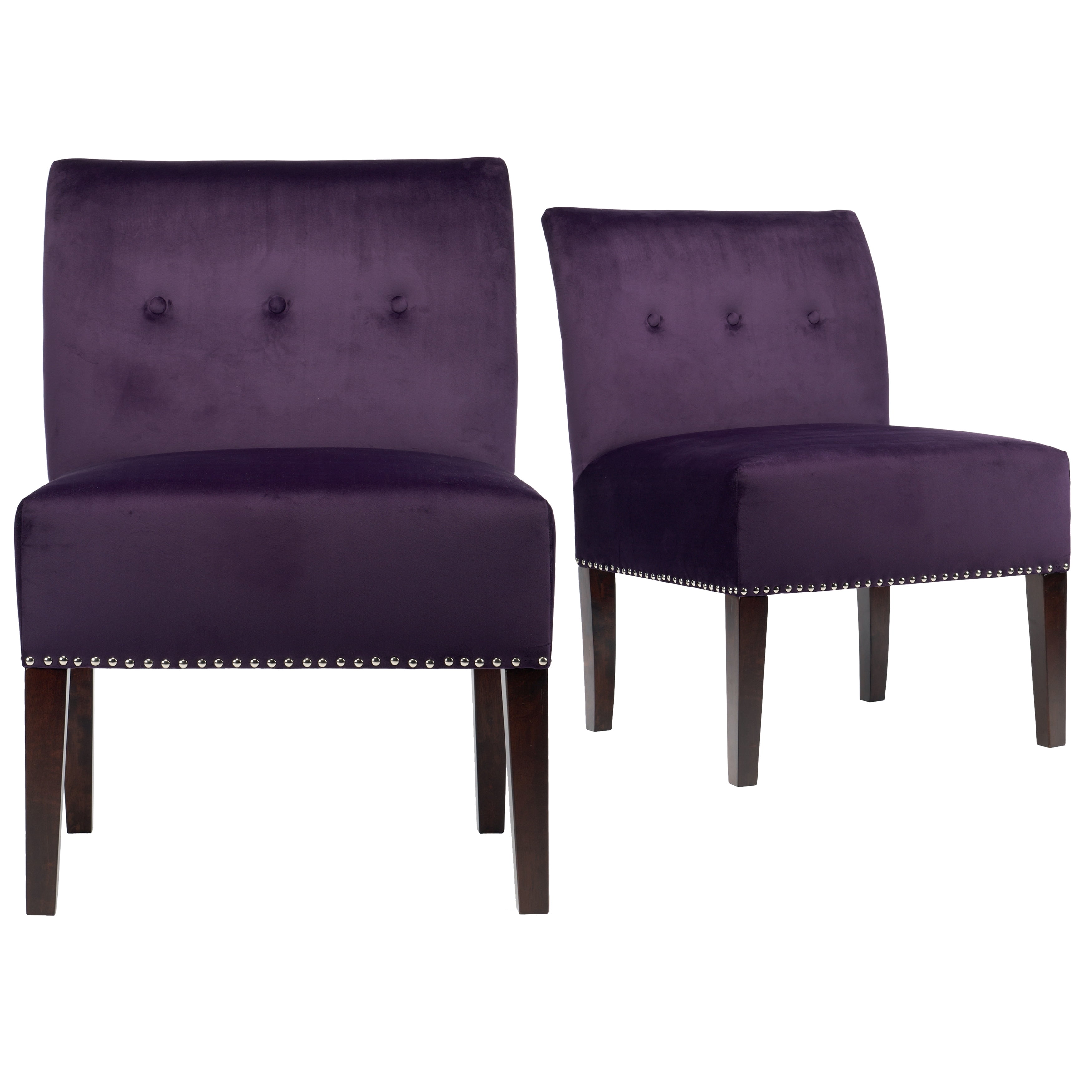Sole Designs Samantha Indoor Living Room Velvet Slipper Chair by ...
