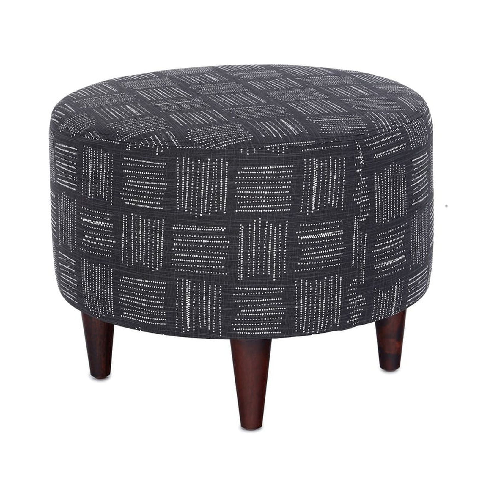 Sole Designs Sophia by Upholstered Round Ottoman Brave Ink - Walmart.com