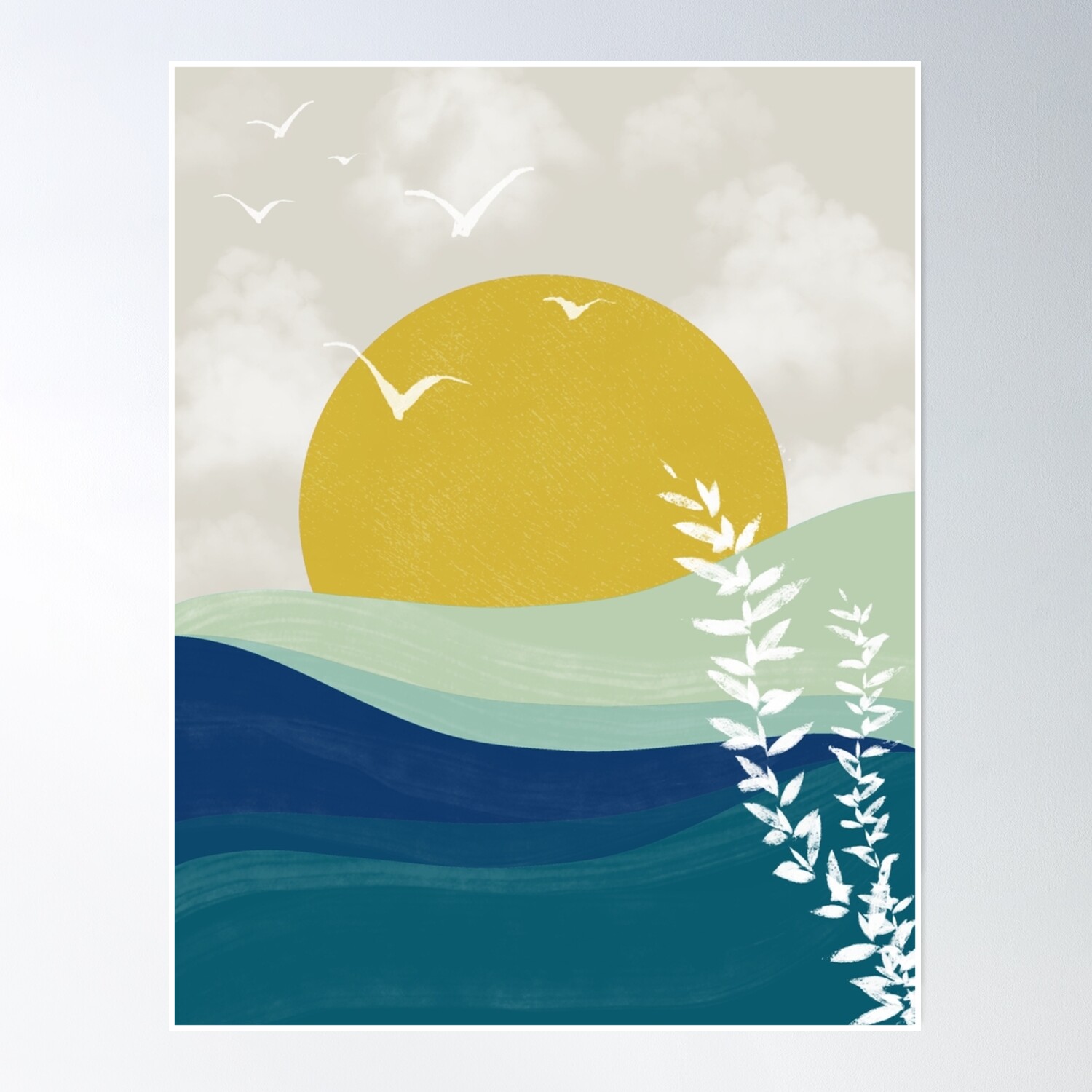 Sole E Mare Poster Wall Art, Modern Wall Decor, 12x18 UNFRAMED ...
