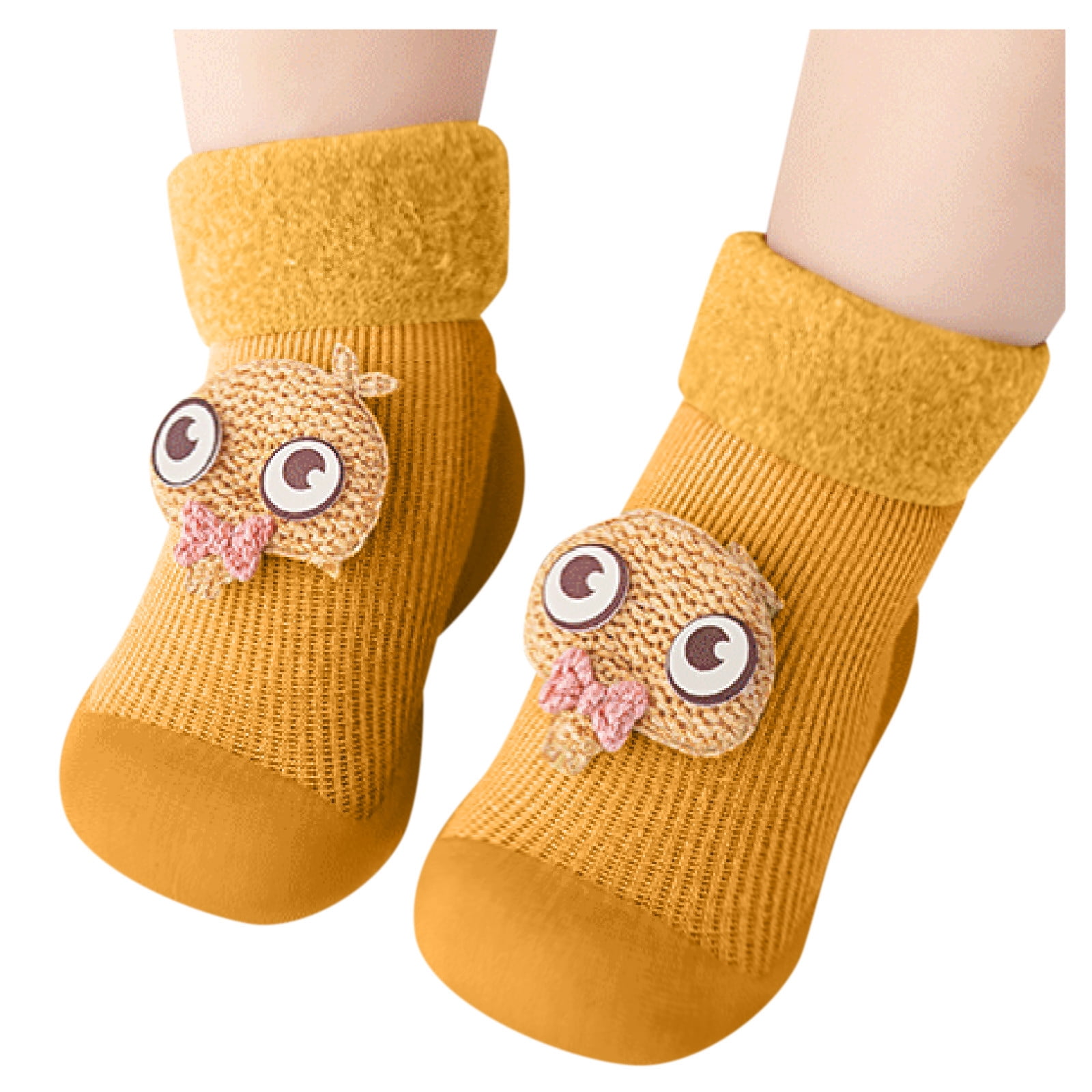Sole Socks Solid Girls Kids Rubber Boys Warm Soft Knit Stocking Slipper ...