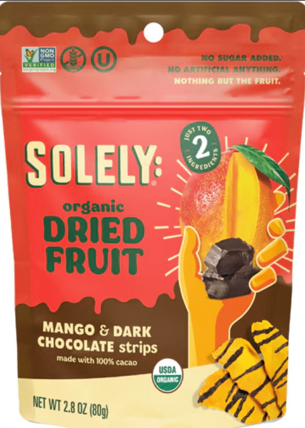 Solely Dried Fruit Organic No Preservatives Mango Strips Drizzled With ...
