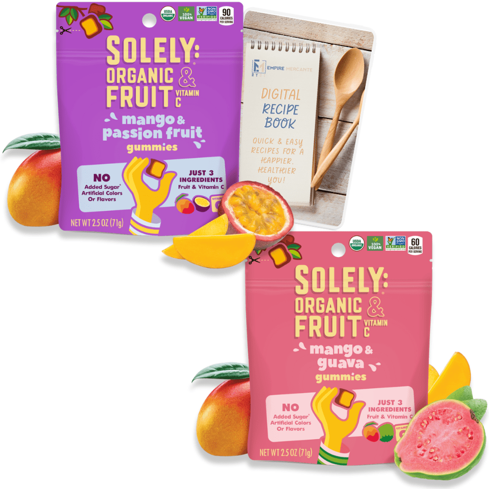 Solely Fruit Gummies Variety Pack of 2 Bundle - 1 of each flavor (Mango ...