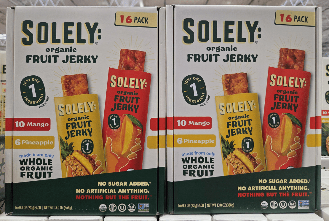 Solely NON-GMO Organic Fruit Jerky 10 Mango & 6 Pineapple 13oz 368g (2 ...