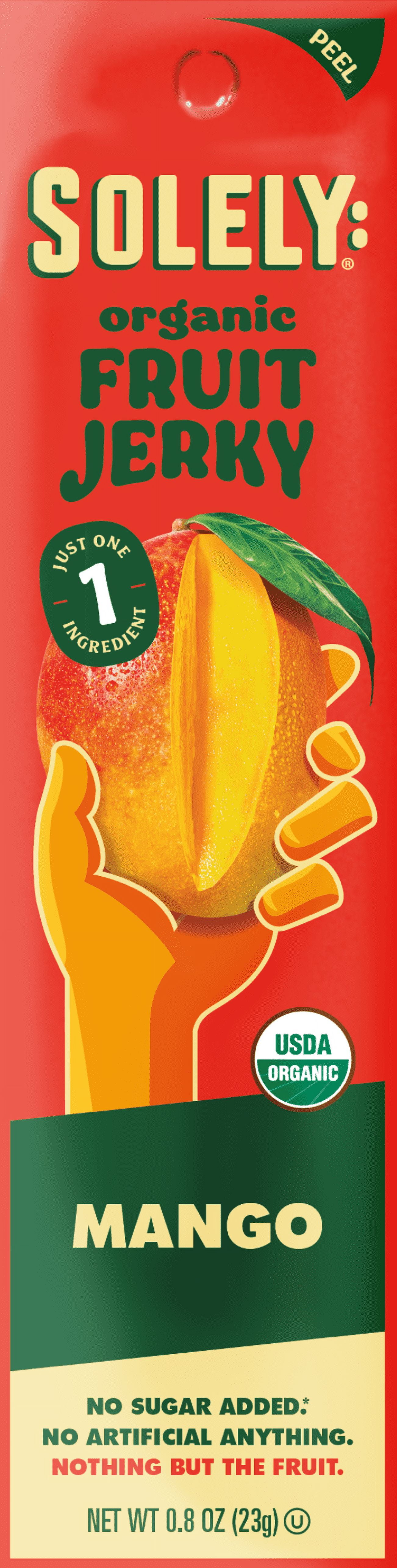 Solely Organic Mango Fruit Jerky 0.8 oz Single Piece, Made from Dried ...