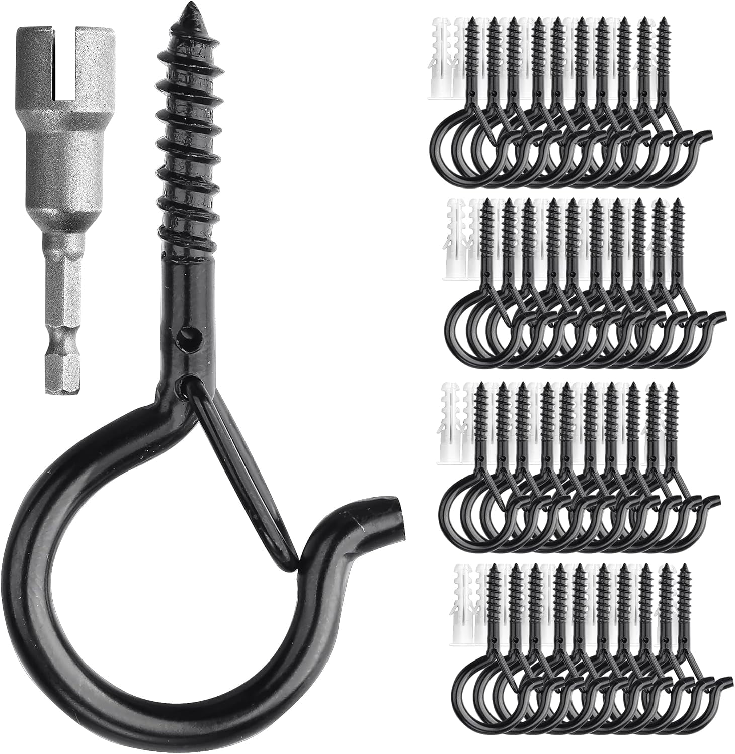 Solennerer 20 Pack Screw in Hooks for Hanging Lights Plants, 2.2 Inch ...