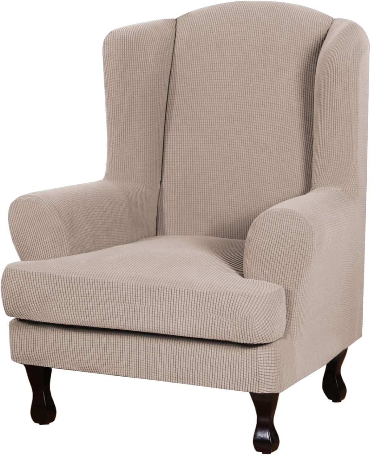 Solennerer Stretch Jacquard Wingback Chair Covers Slipcovers Wing Chair ...