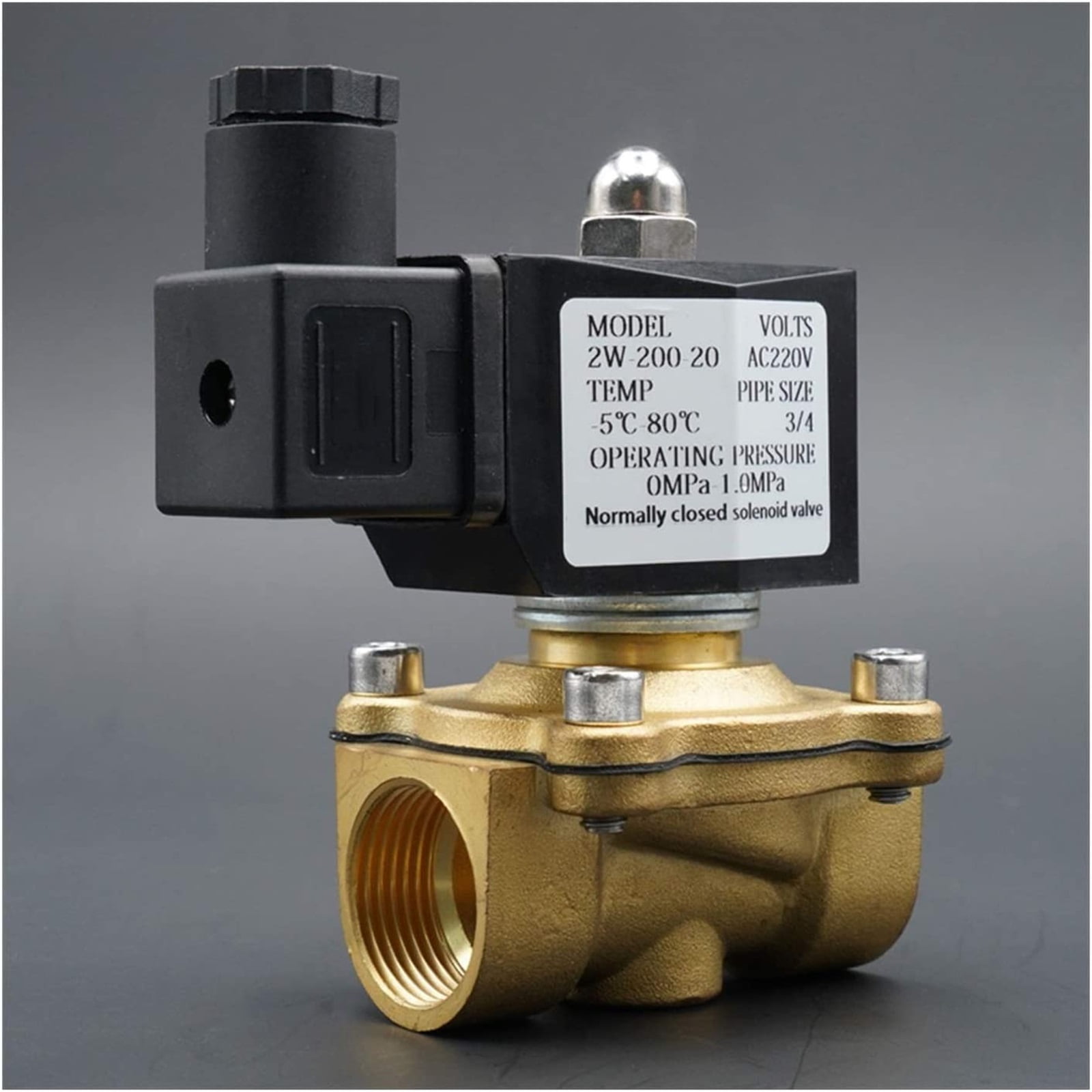 Solenoid Valve Water Normally Close Brass Valves 220V 12V 24V Air Water Gas Diaphragm Valve 1/4 ...