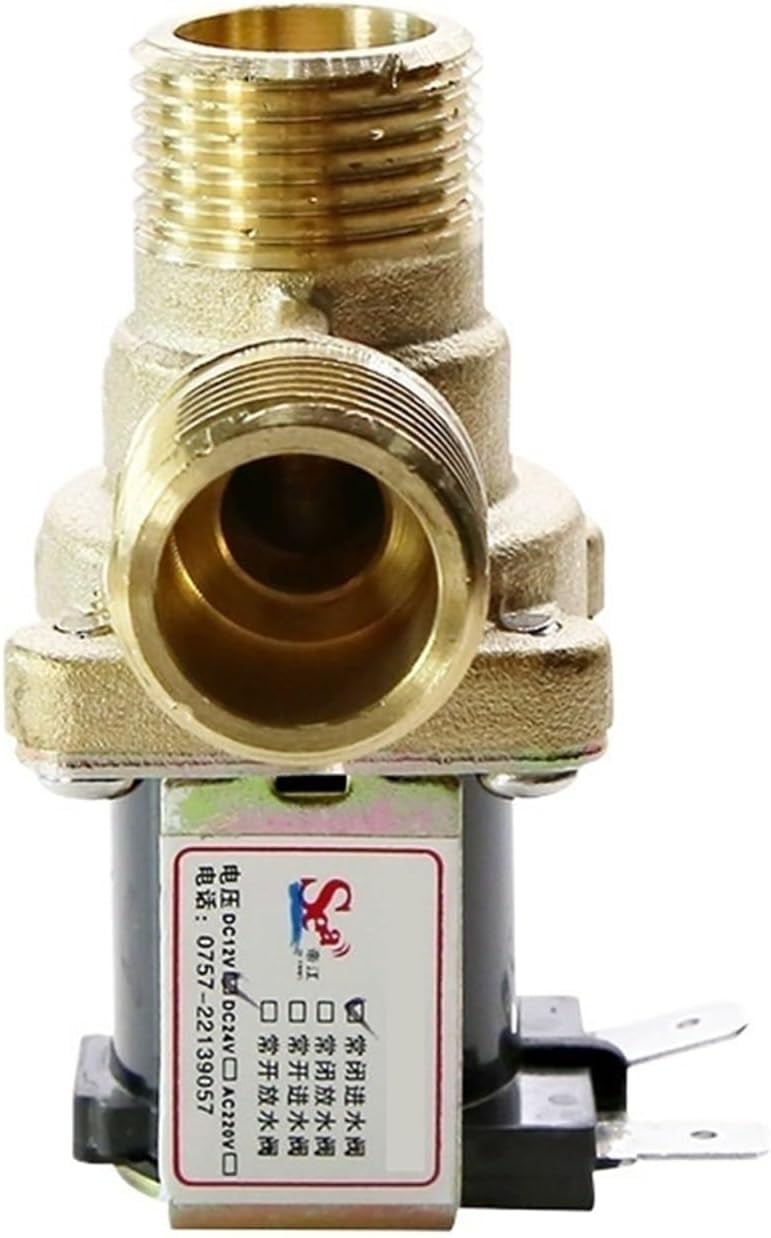 Solenoid valve 220V DC 12V 24V DN15 G1/2 1/2'' Brass Electric Solenoid Valve Normally Closed ...
