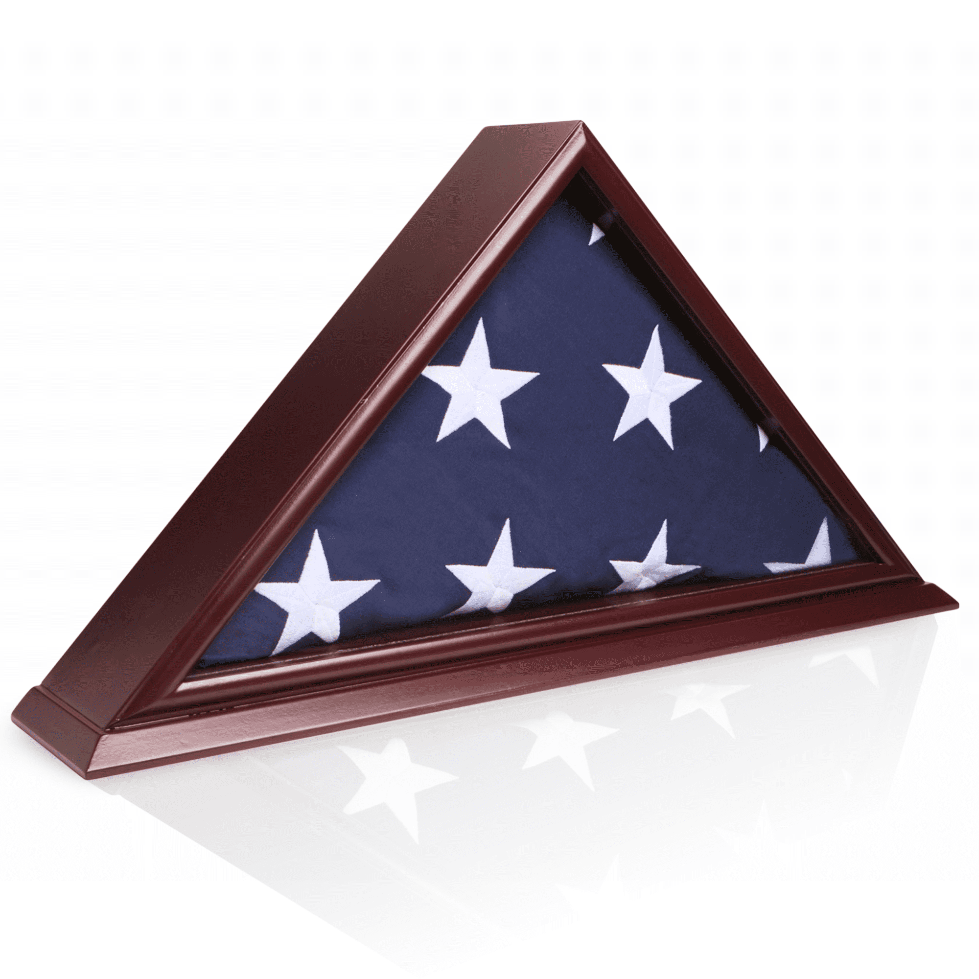Solentra Burial Flag Display Case, Premium Solid Wood Triangle Flag ...