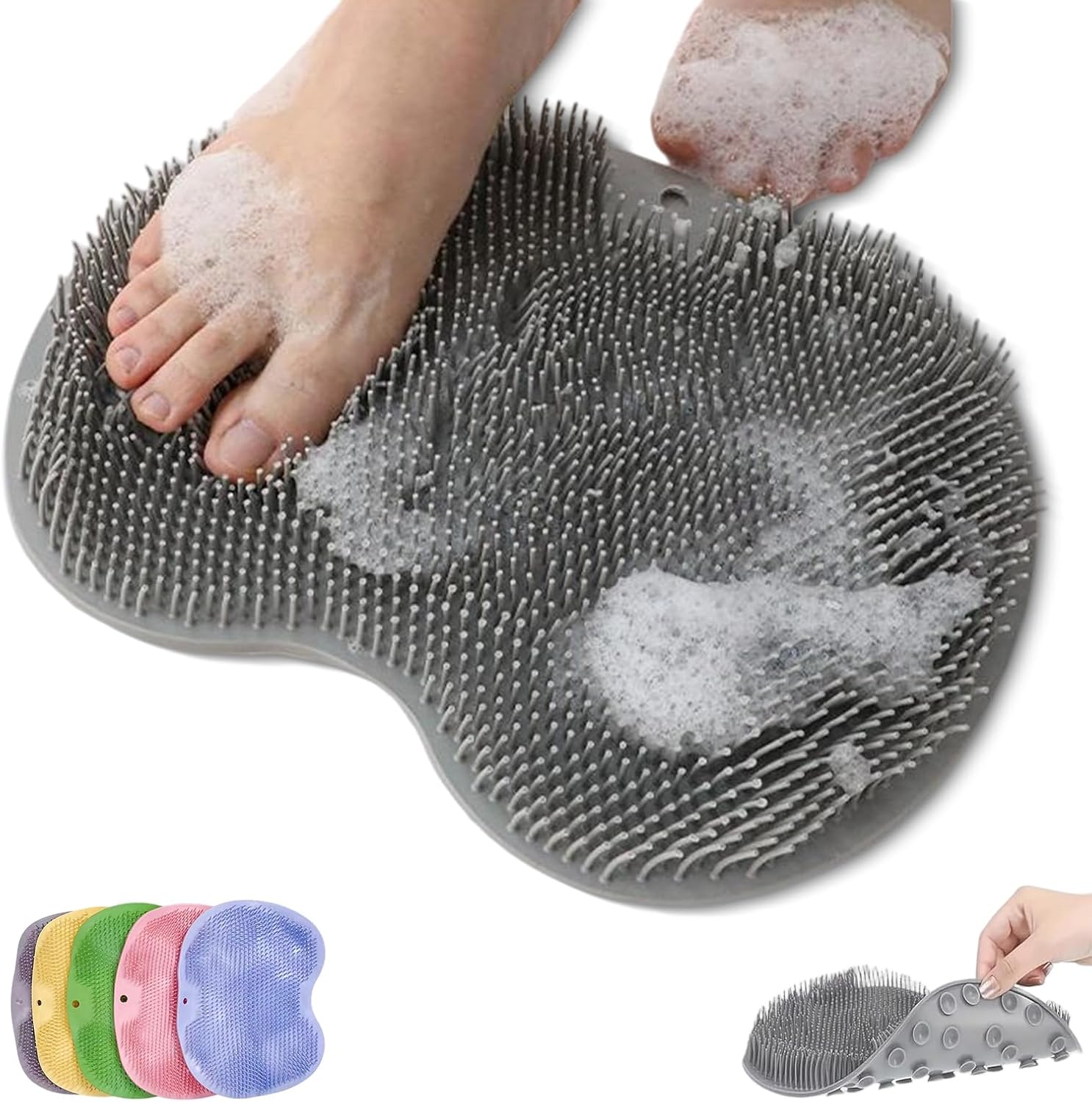 Solespa – Hands-Free Silicone Foot Scrubber Mat, Foot Exfoliating Scrub ...