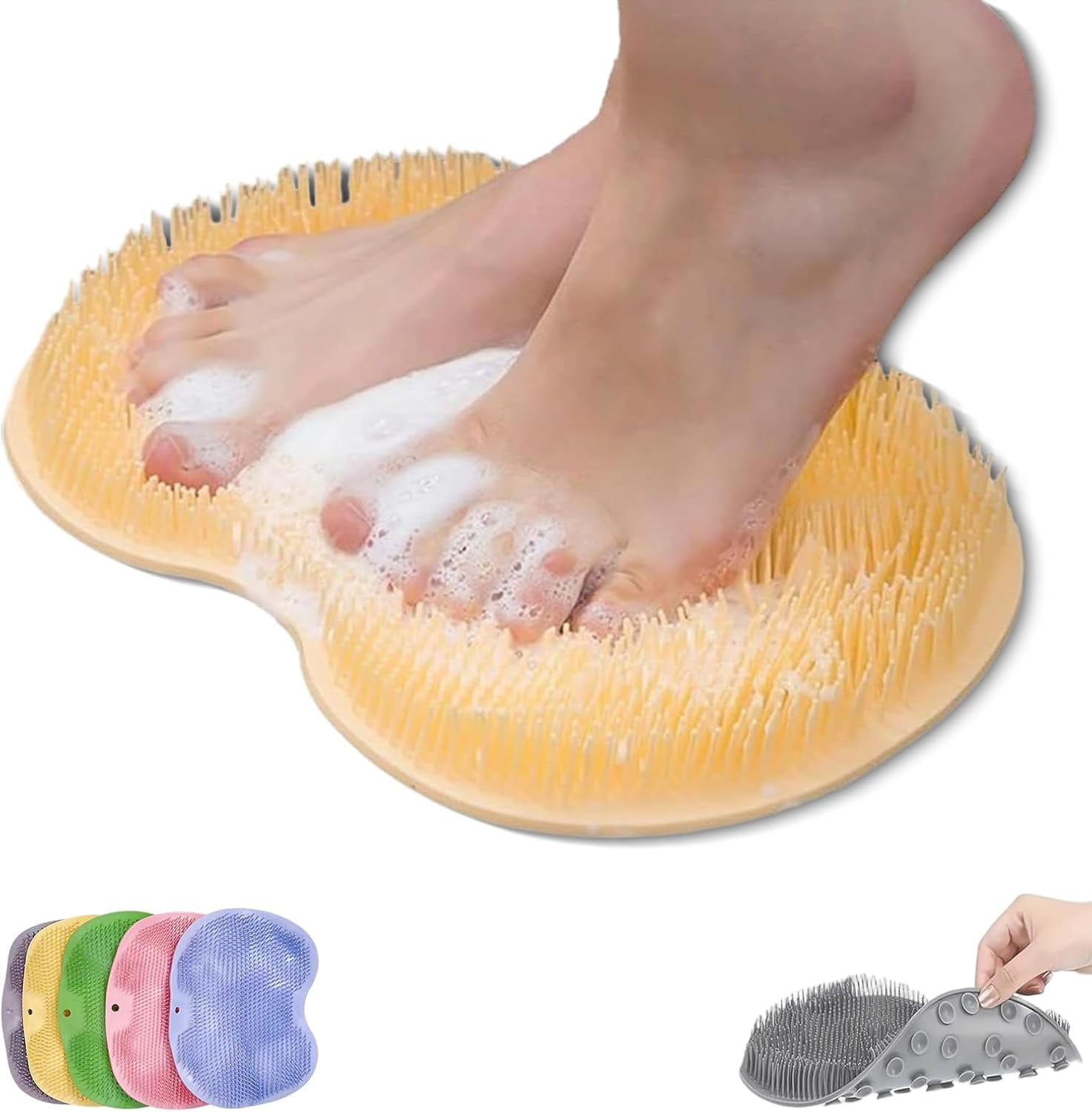 Solespa – Hands-Free Silicone Foot Scrubber Mat, Foot Exfoliating Scrub ...