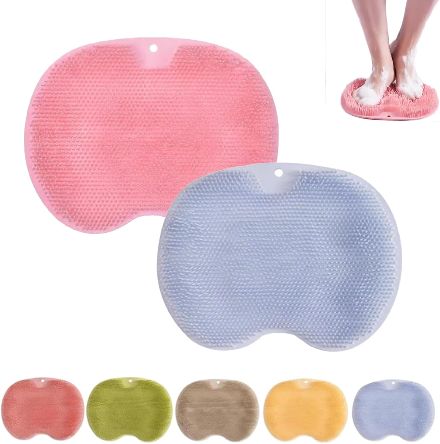 Solespa Hands-Free Silicone Foot Scrubber Mat, Shower Back and Foot ...