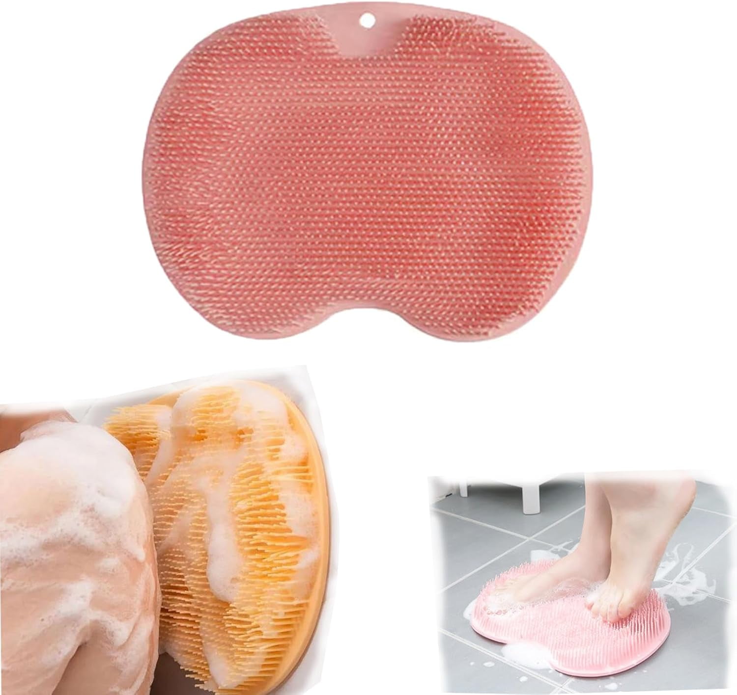 Solespa Hands-Free Silicone Foot Scrubber Mat,Shower Back Scrubber Wall ...