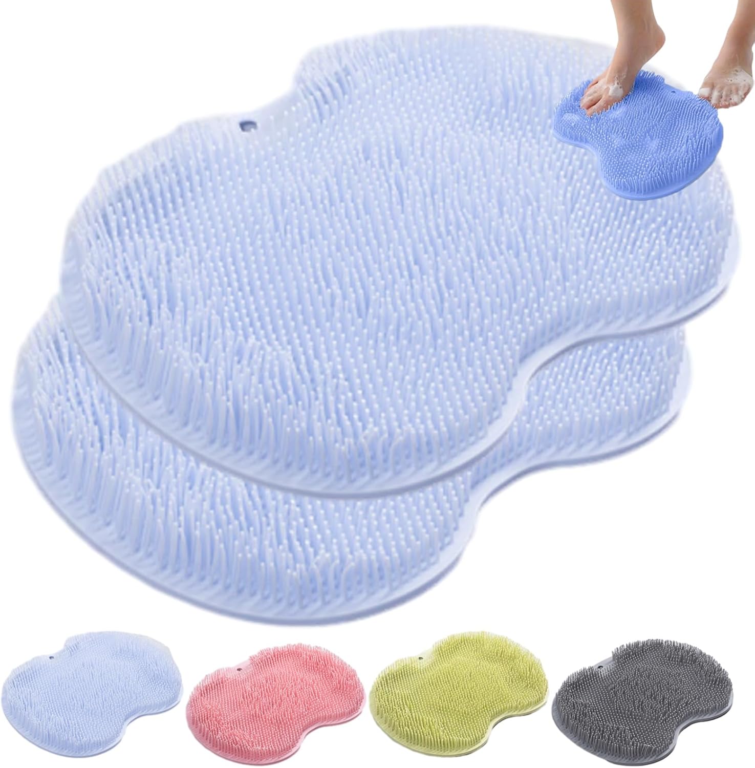 Solespa Hands-Free Silicone Foot Scrubber Mat, Shower Foot and Back ...