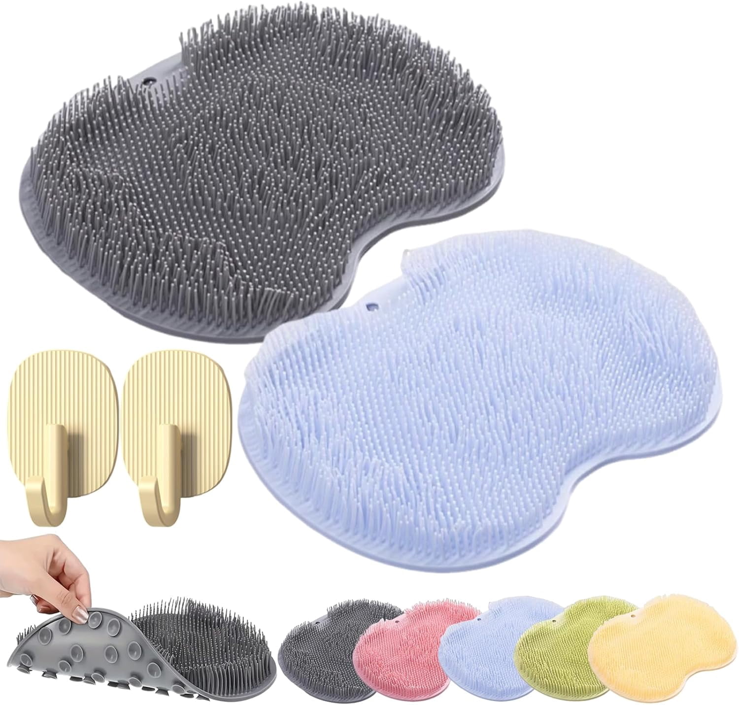 Solespa Hands-Free Silicone Foot Scrubber Mat, Shower Foot Scrubber Mat ...