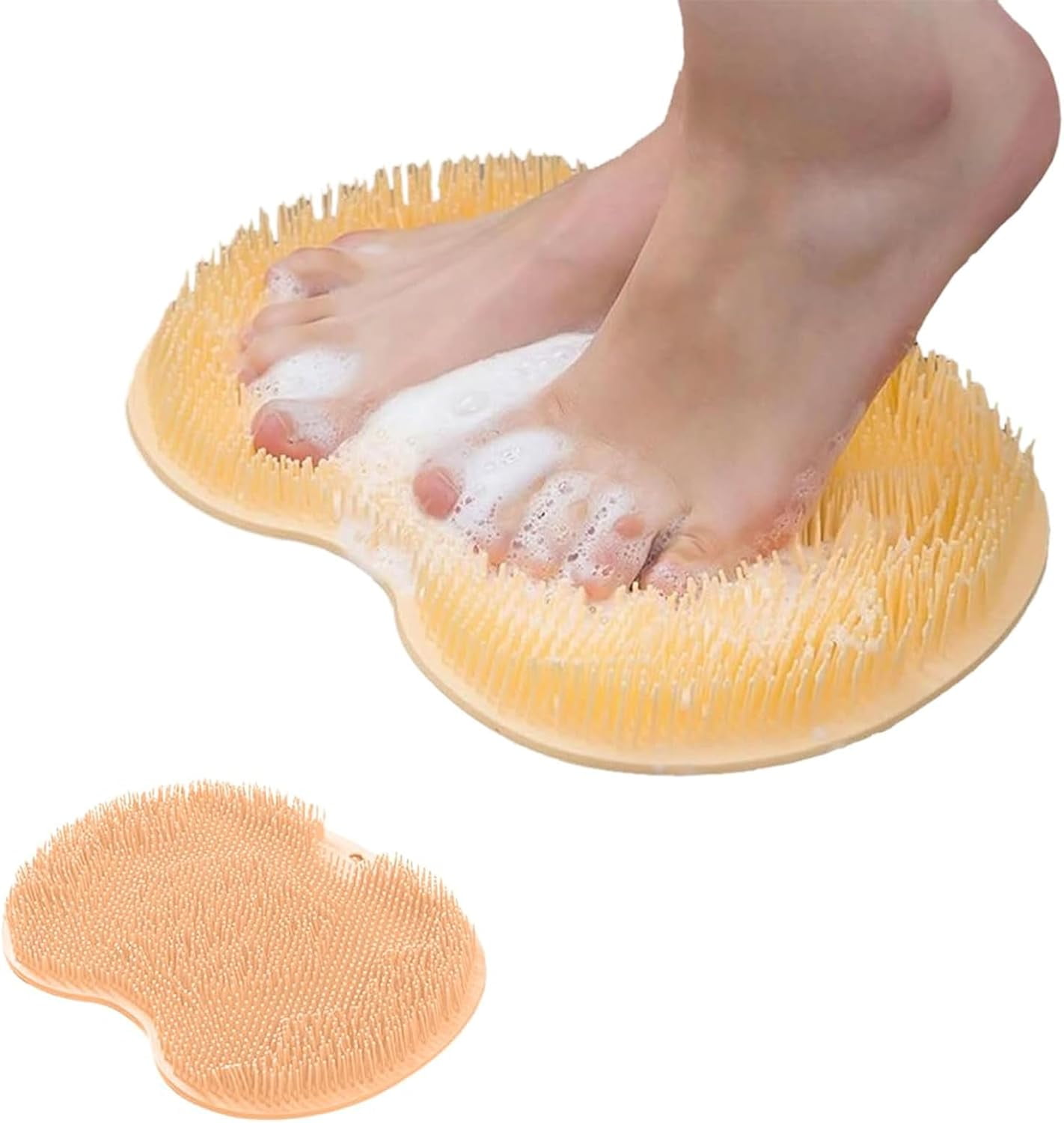 Solespa Hands-Free Silicone Foot Scrubber Mat, Shower Foot Scrubber Mat, Suction Cup Foot ...