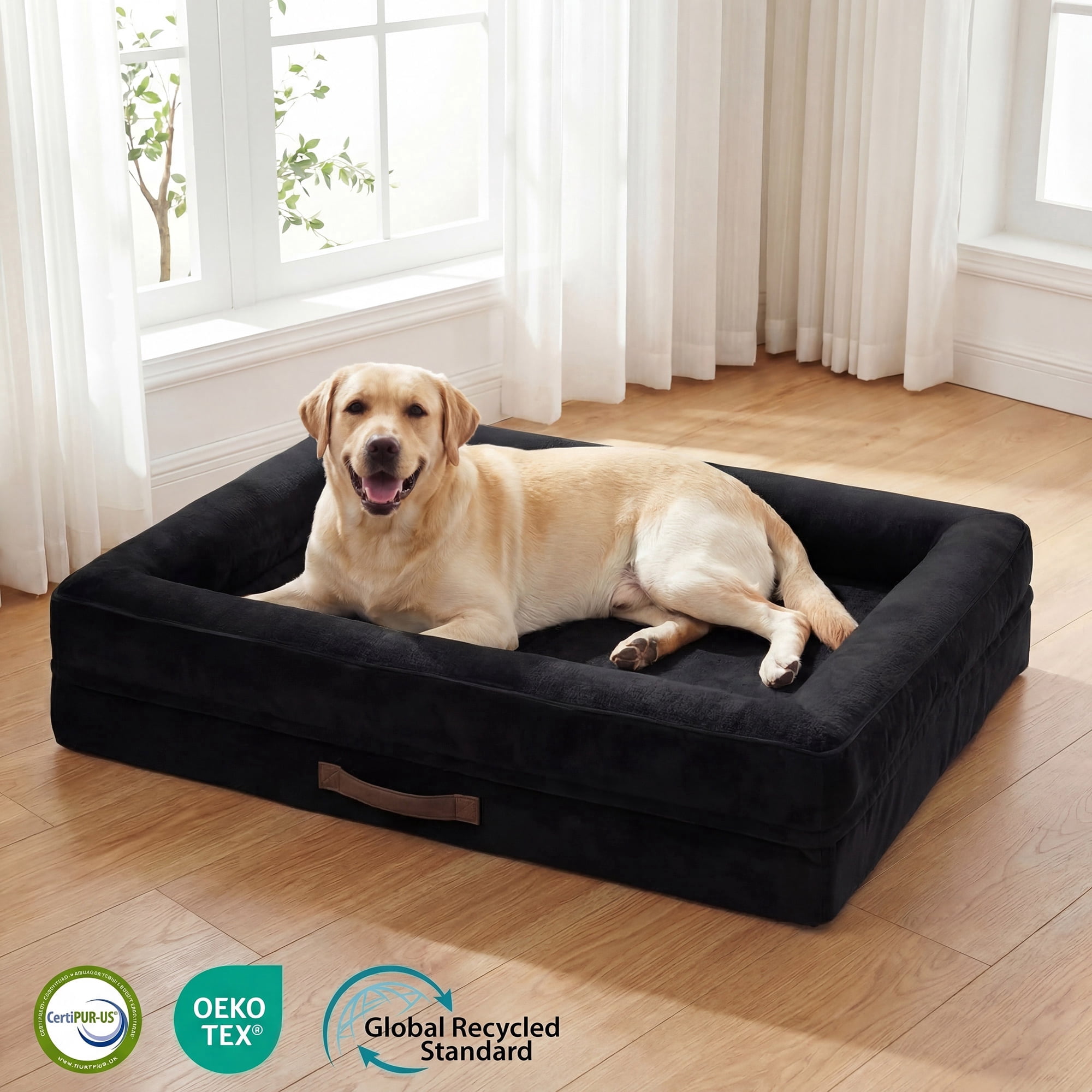 Extra Large Orthopedic Dog Bed Waterproof Pet Sofa Bed Four-Sided ...