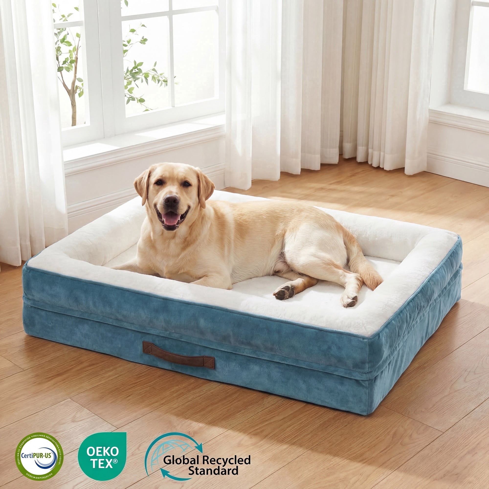 Extra Large Orthopedic Dog Bed Waterproof Pet Sofa Bed Four-Sided ...